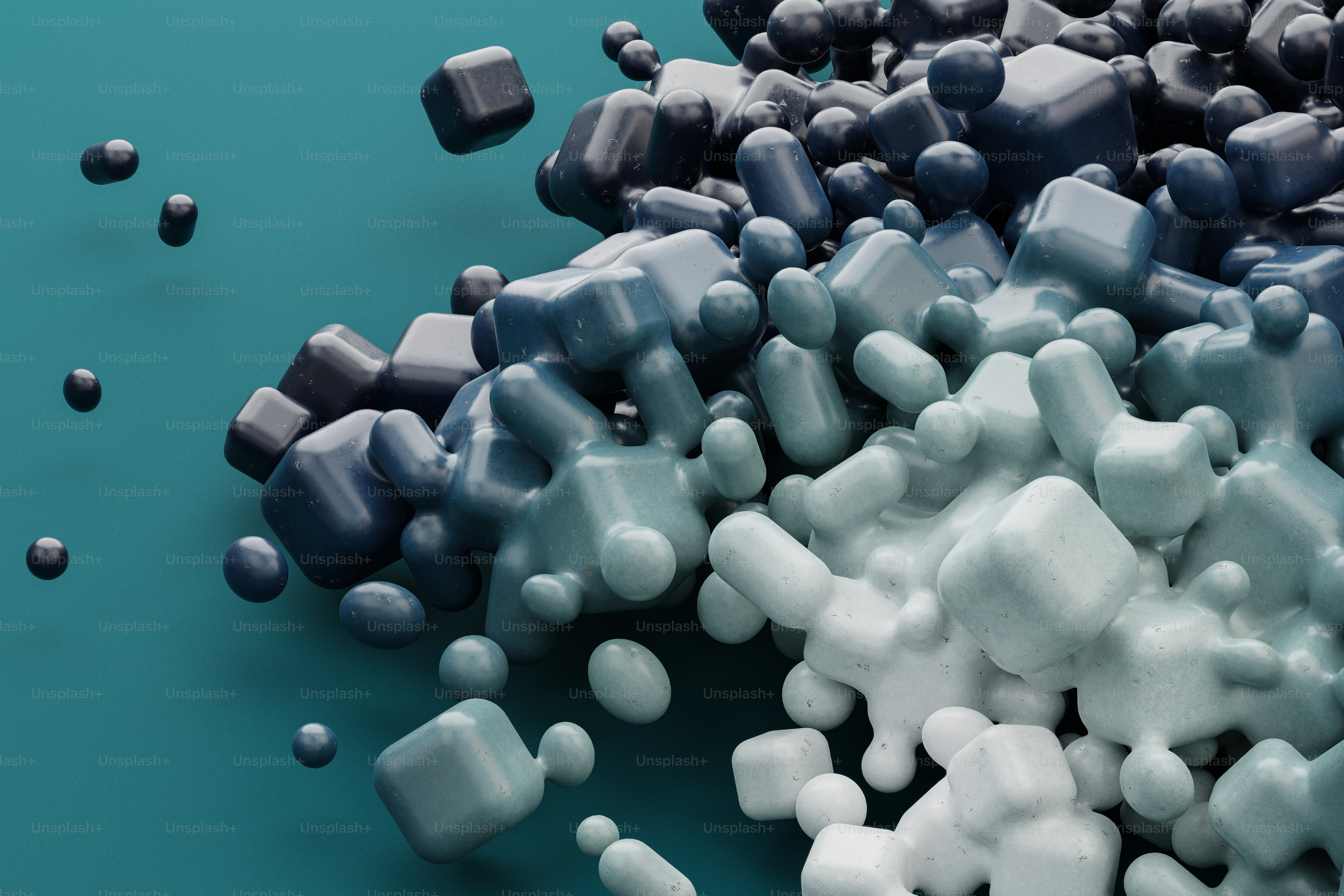 A pile of white and blue candies on a blue surface photo – Neutral ...
