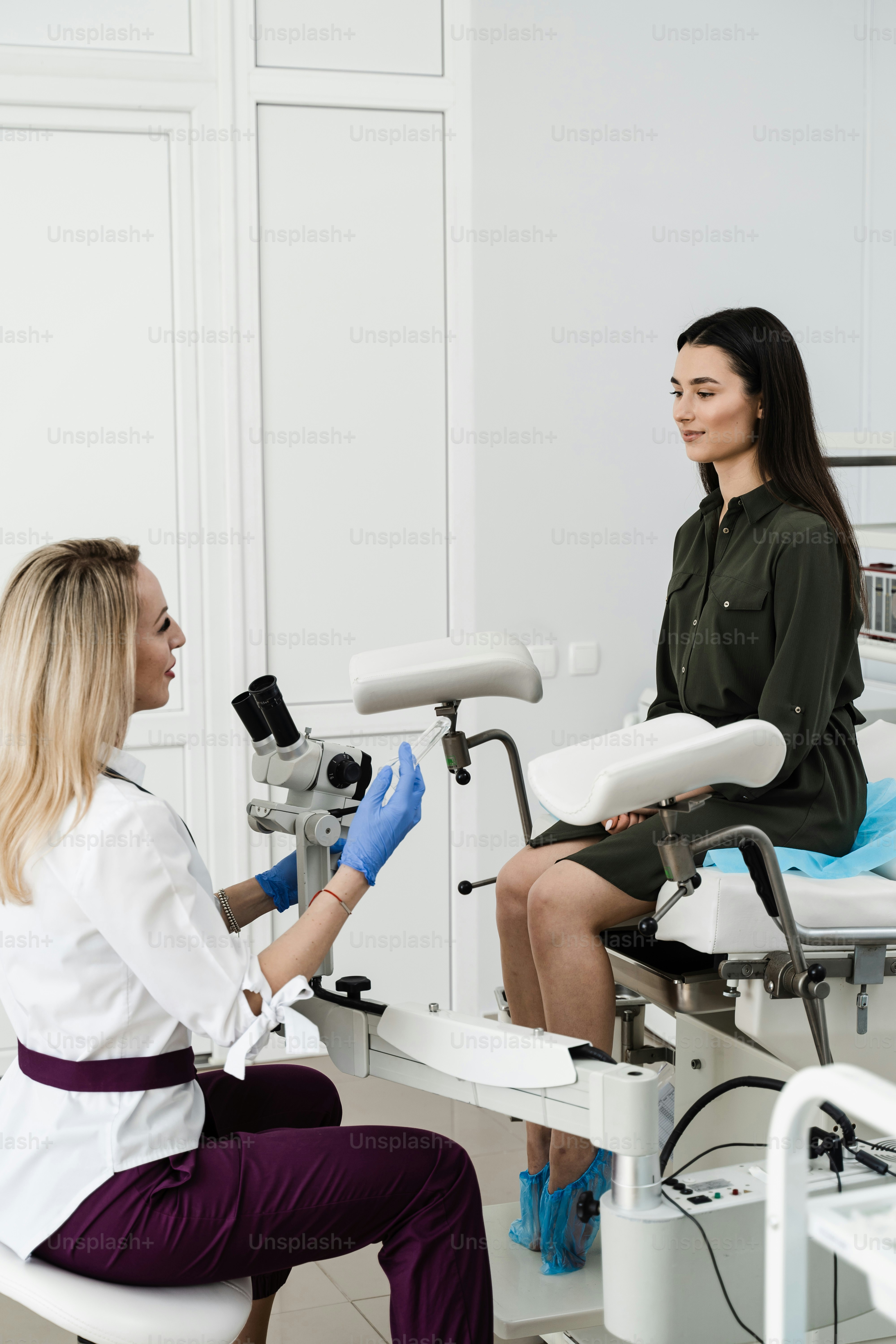 Gynecologist is holding speculum for colposcopy procedure to closely ...