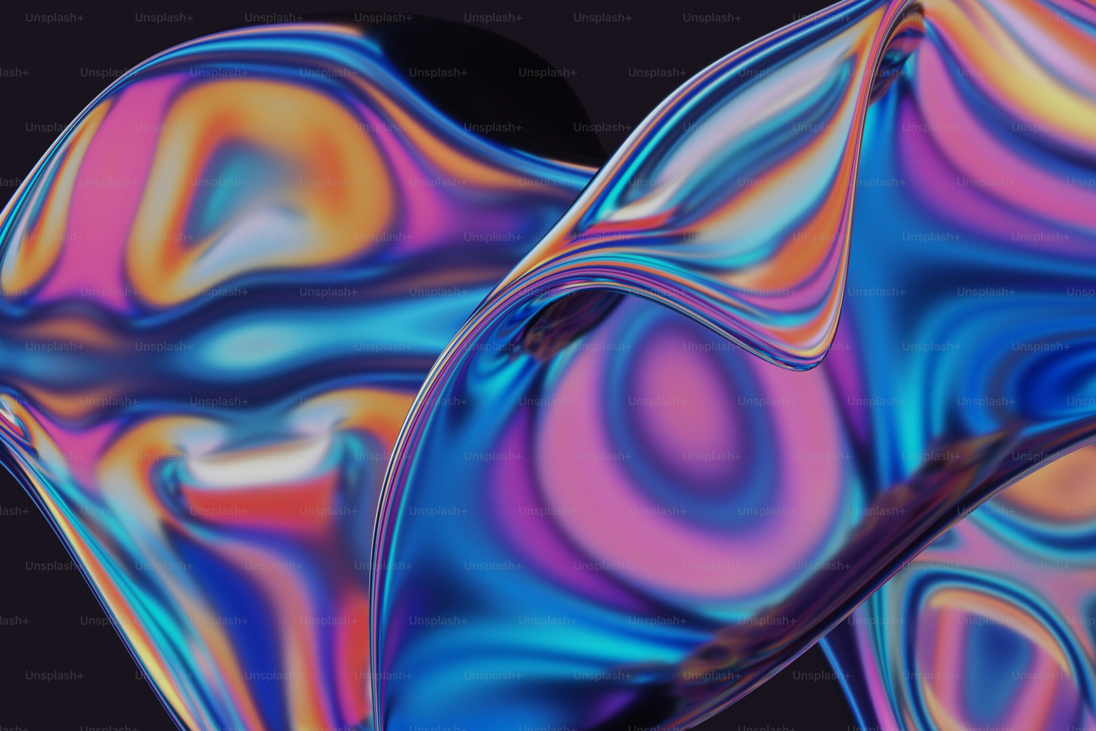 A close up of a colorful object with a black background photo ...