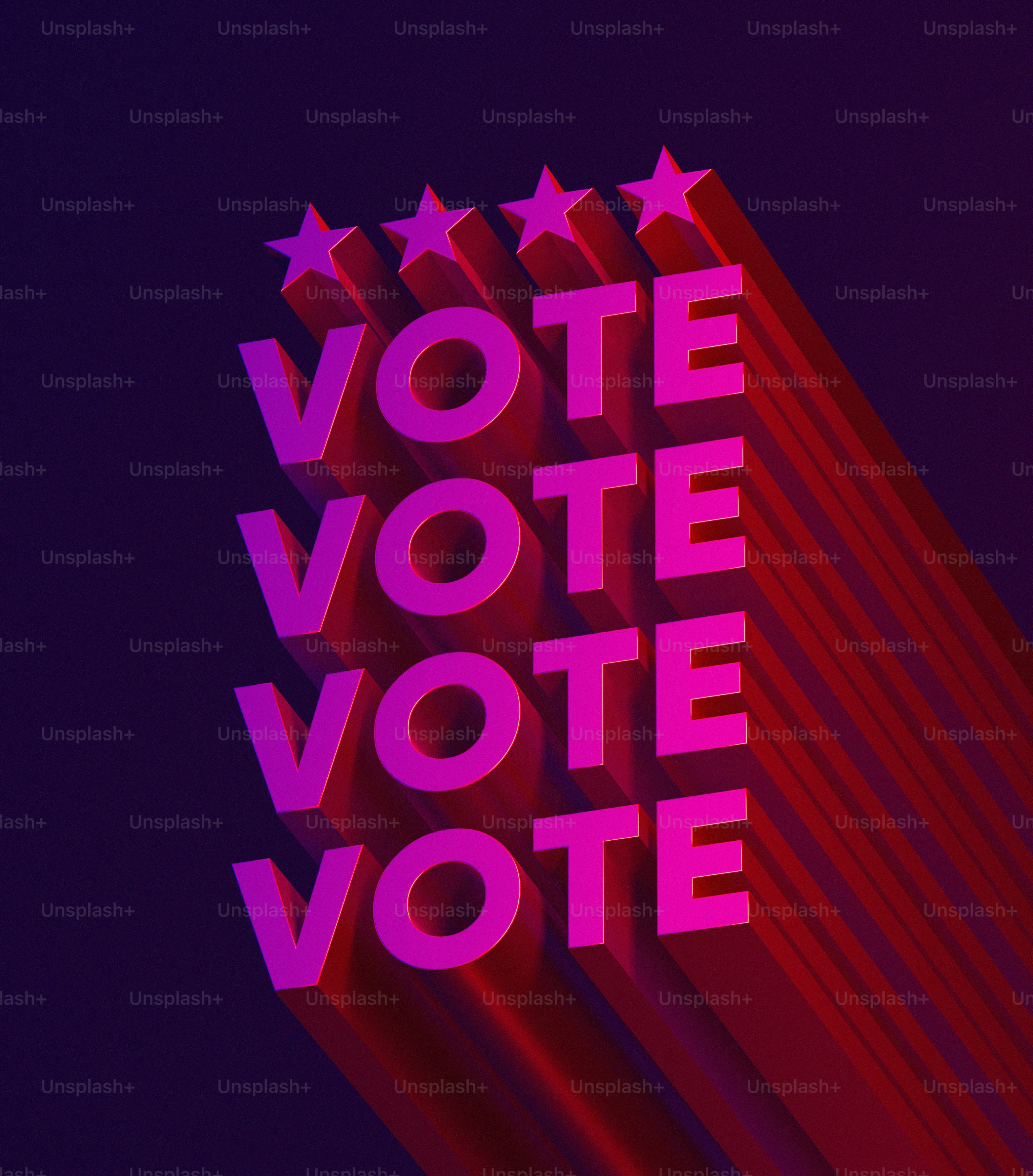 A purple and red poster with stars that say vote vote photo – Vote ...