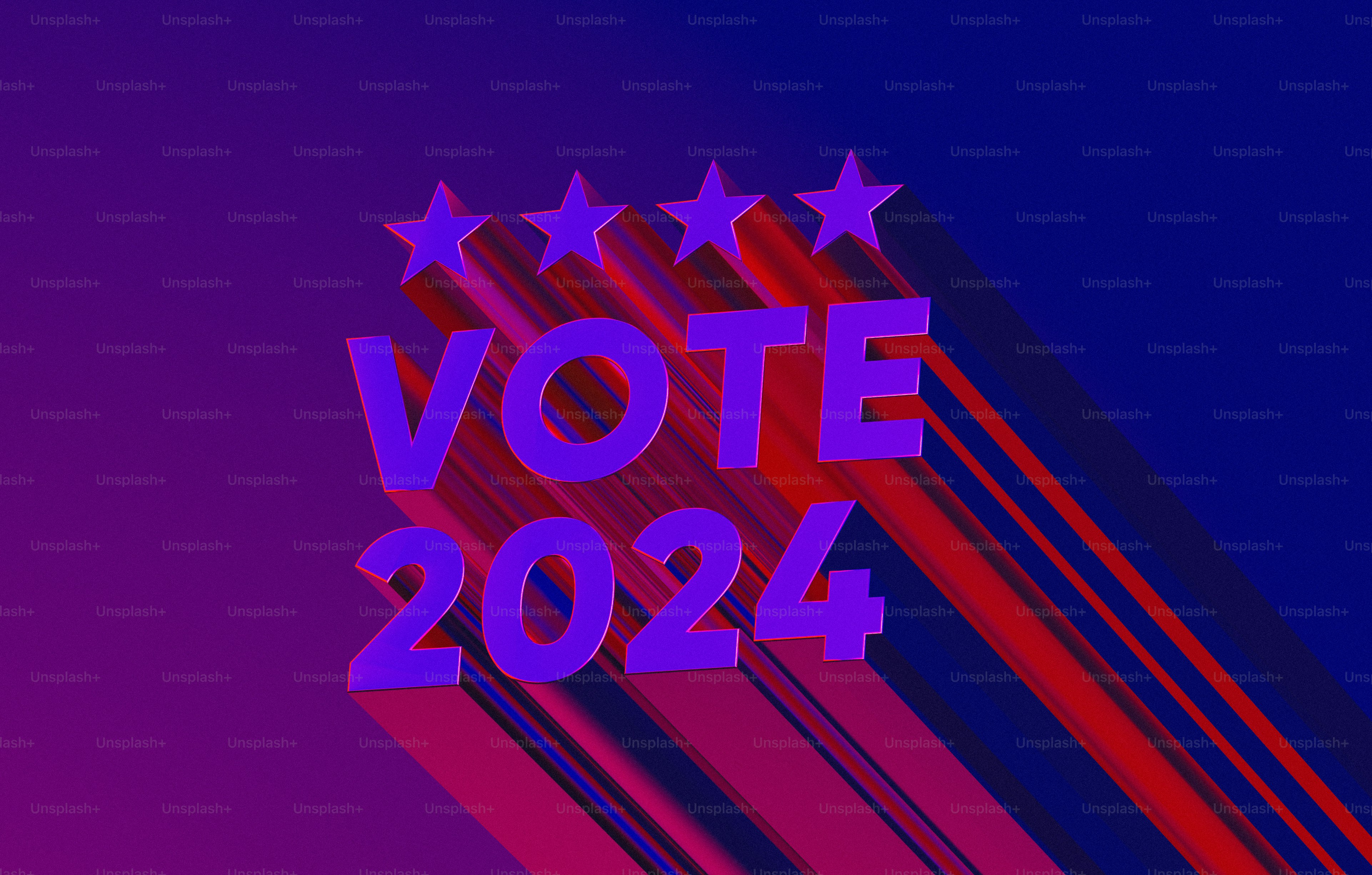 A purple and red background with stars and a vote sign photo – Vote ...