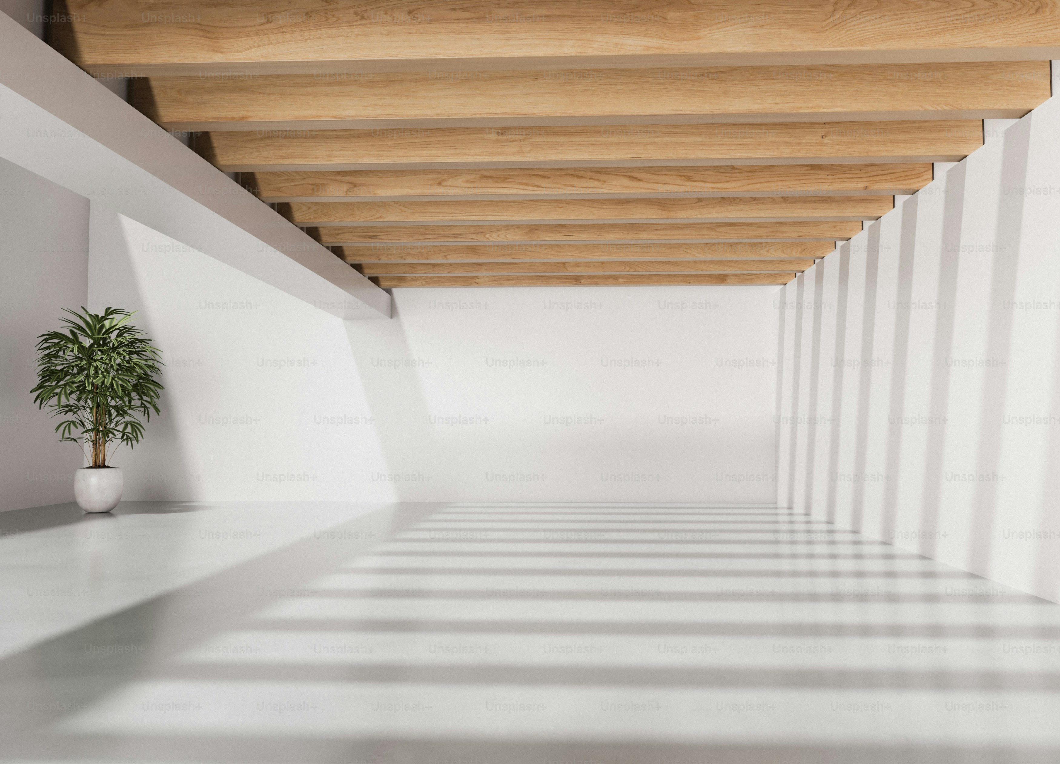 Abstract modern architecture background, empty open space interior. 3D ...