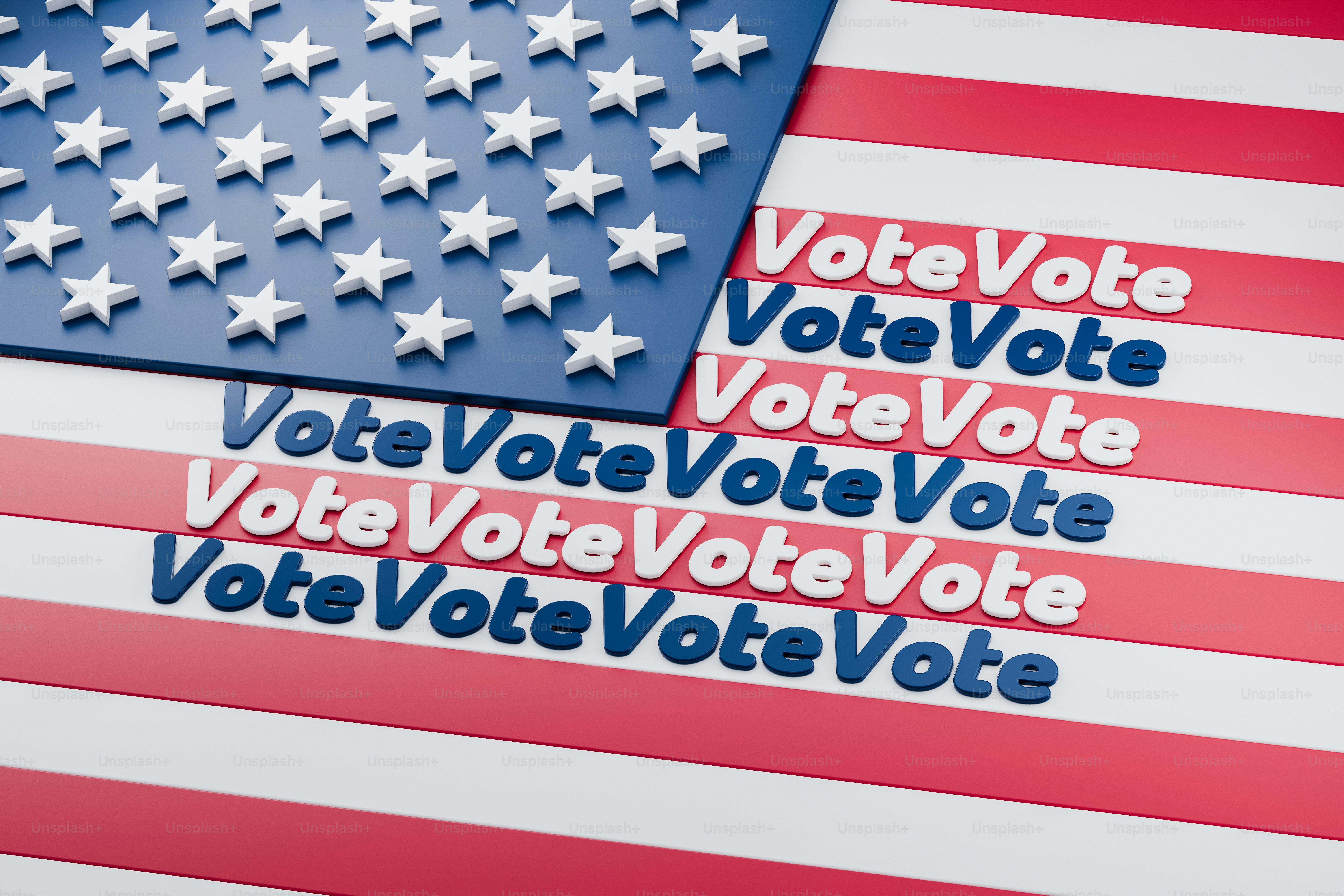 An american flag with vote vote written on it photo – Presidential ...
