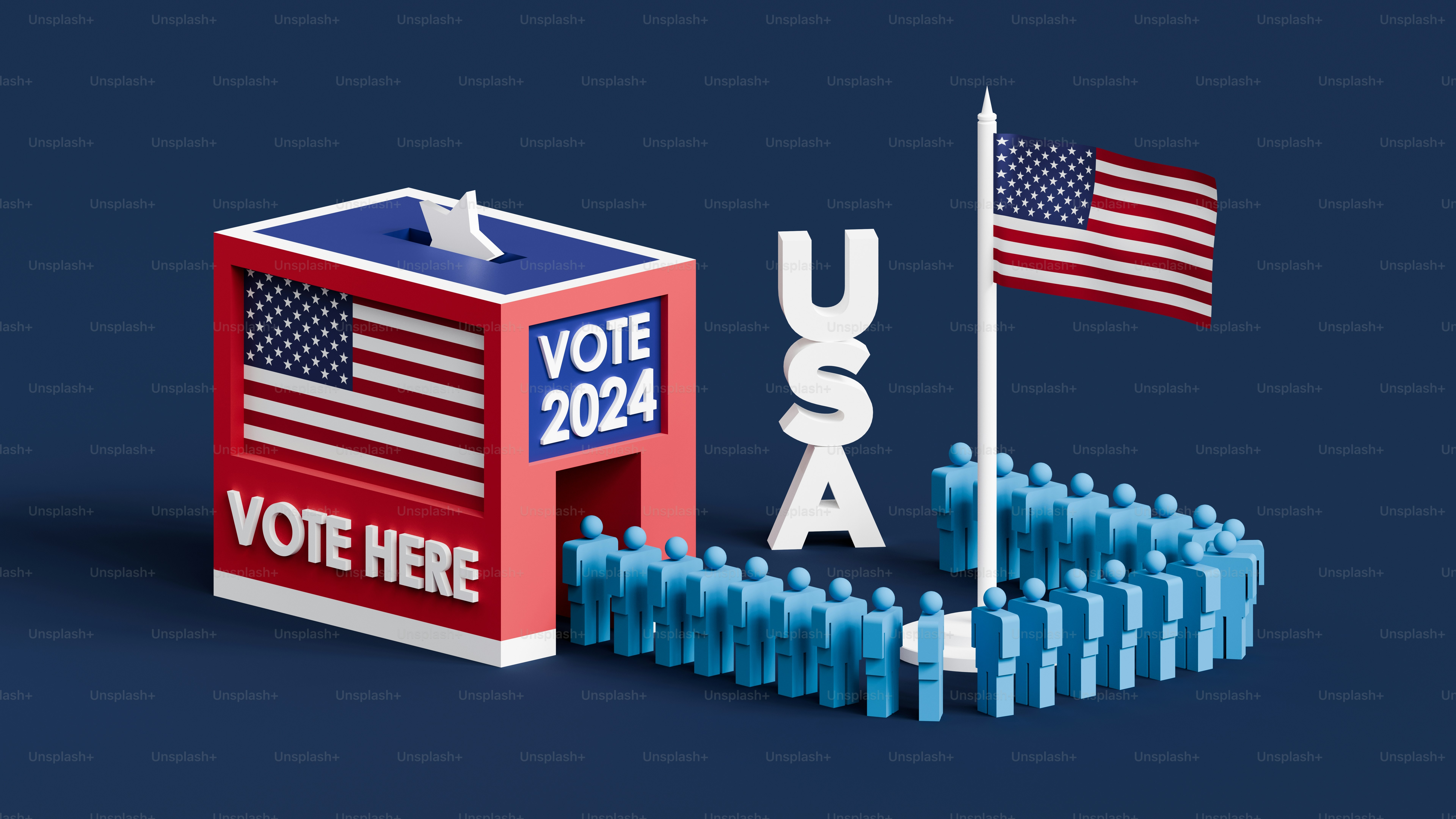 A group of people standing in front of a voting booth photo – Polling ...