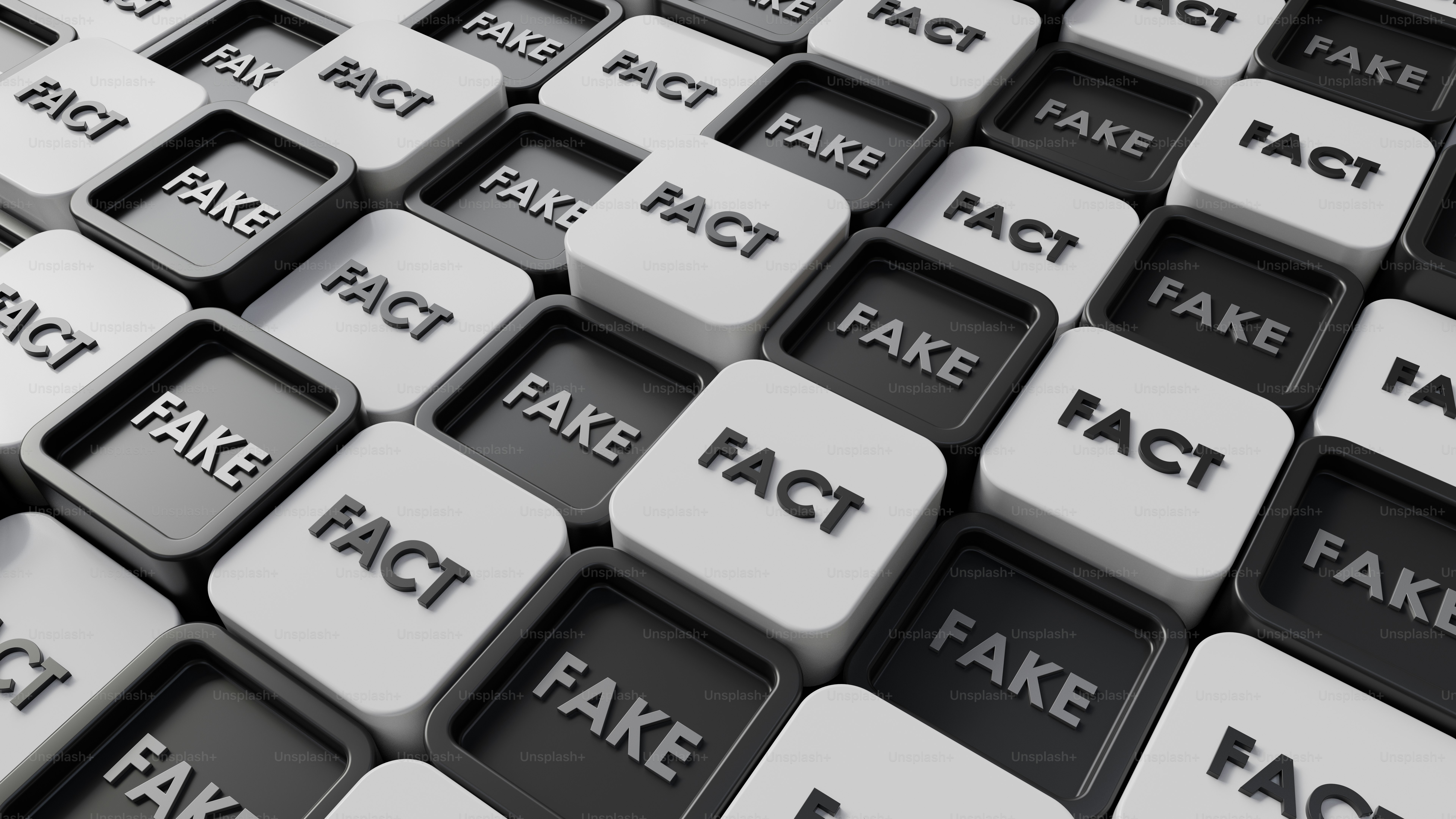 A computer keyboard with fake and fake words on it photo – 3d Image on ...