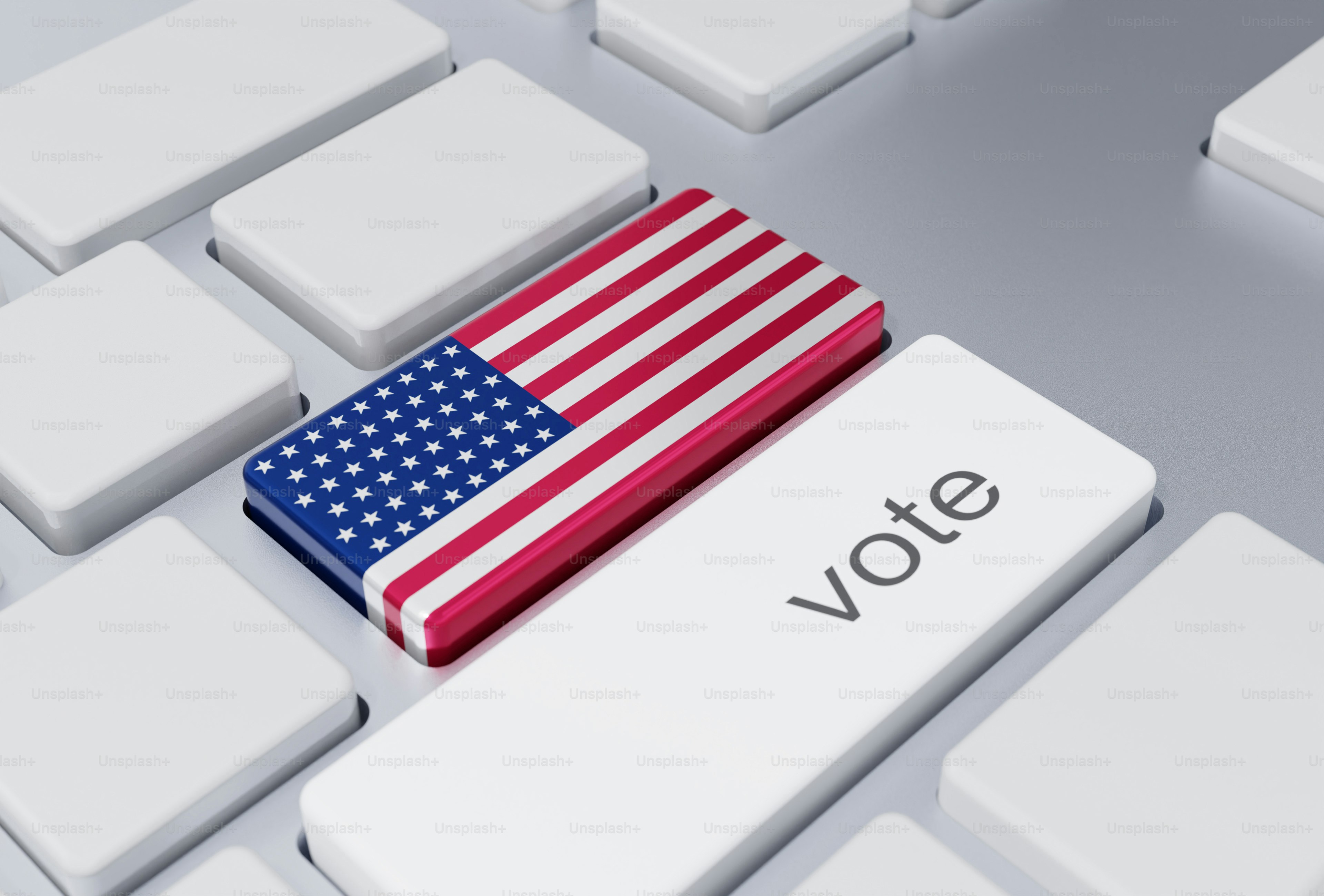 An american flag is placed on a computer keyboard photo – Polling ...