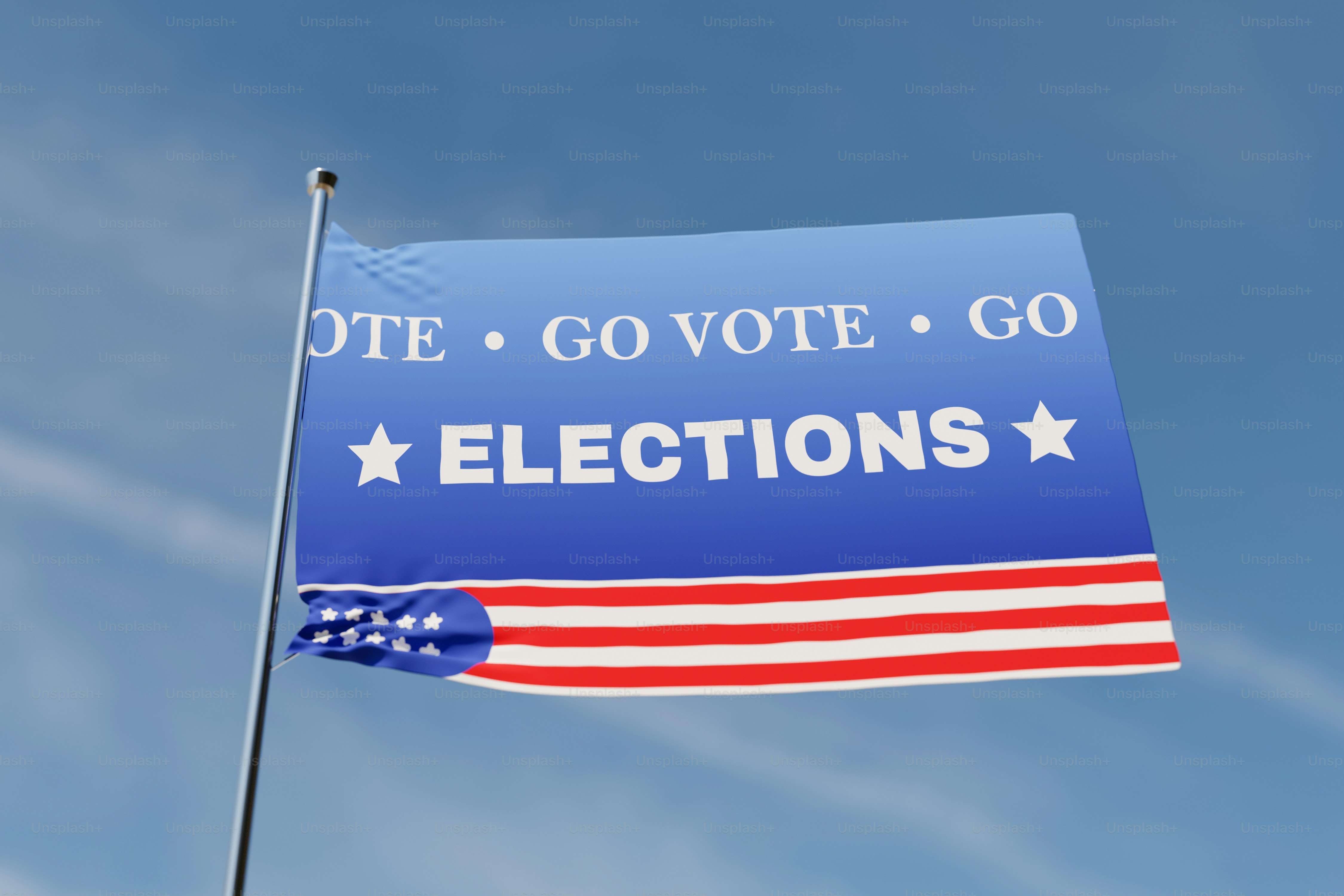 A blue and white sign that says vote go vote go photo – Voting Image on ...
