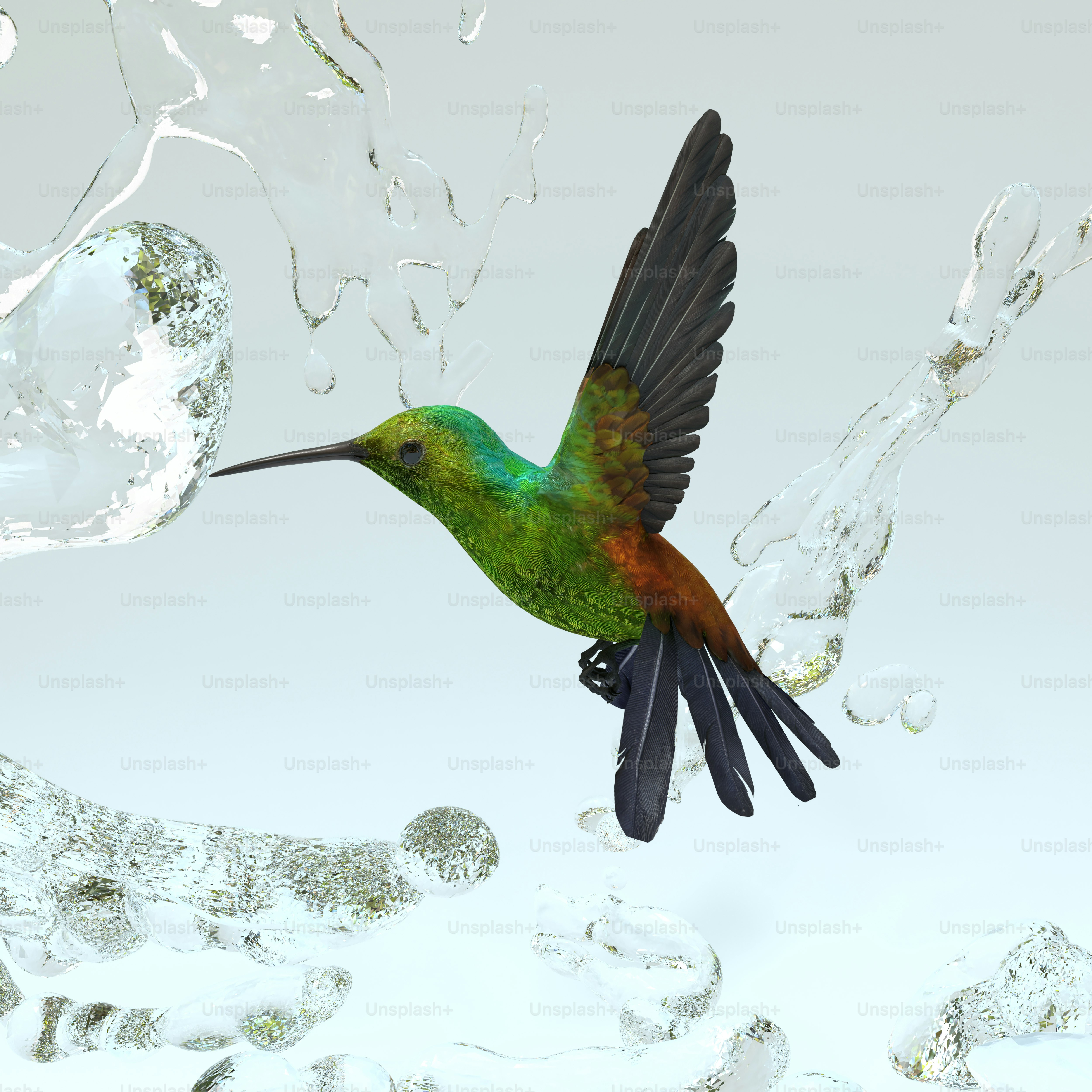 A couple of birds flying over a body of water photo – Nature Image on ...