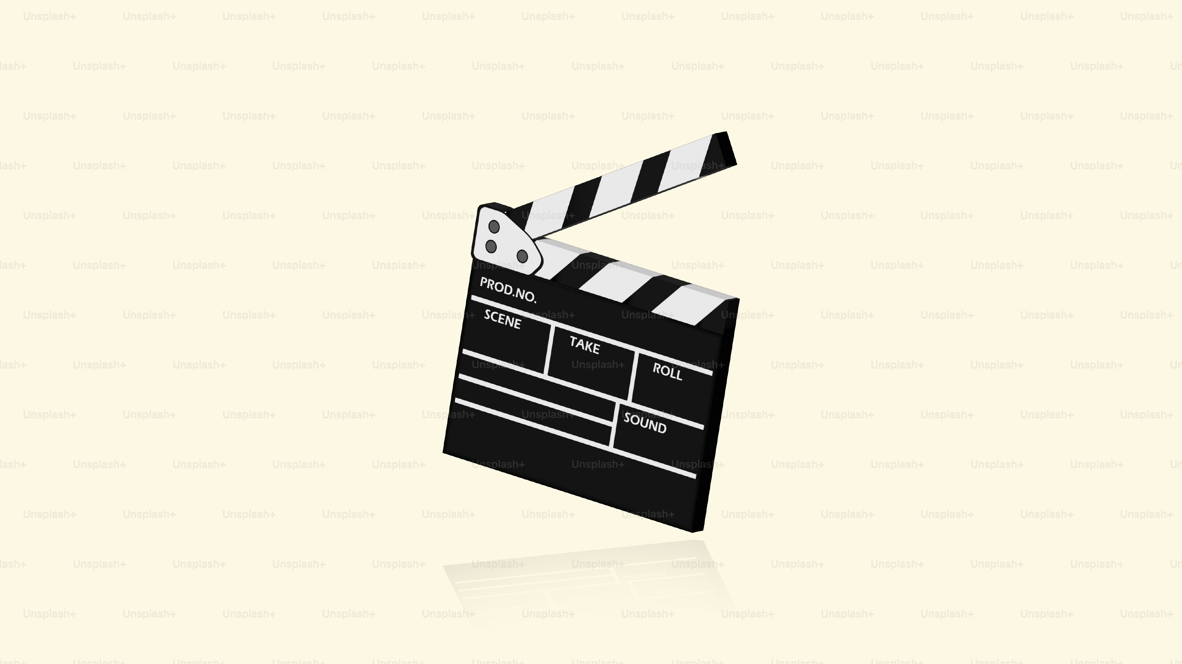 A black and white movie clapper on a white background photo ...