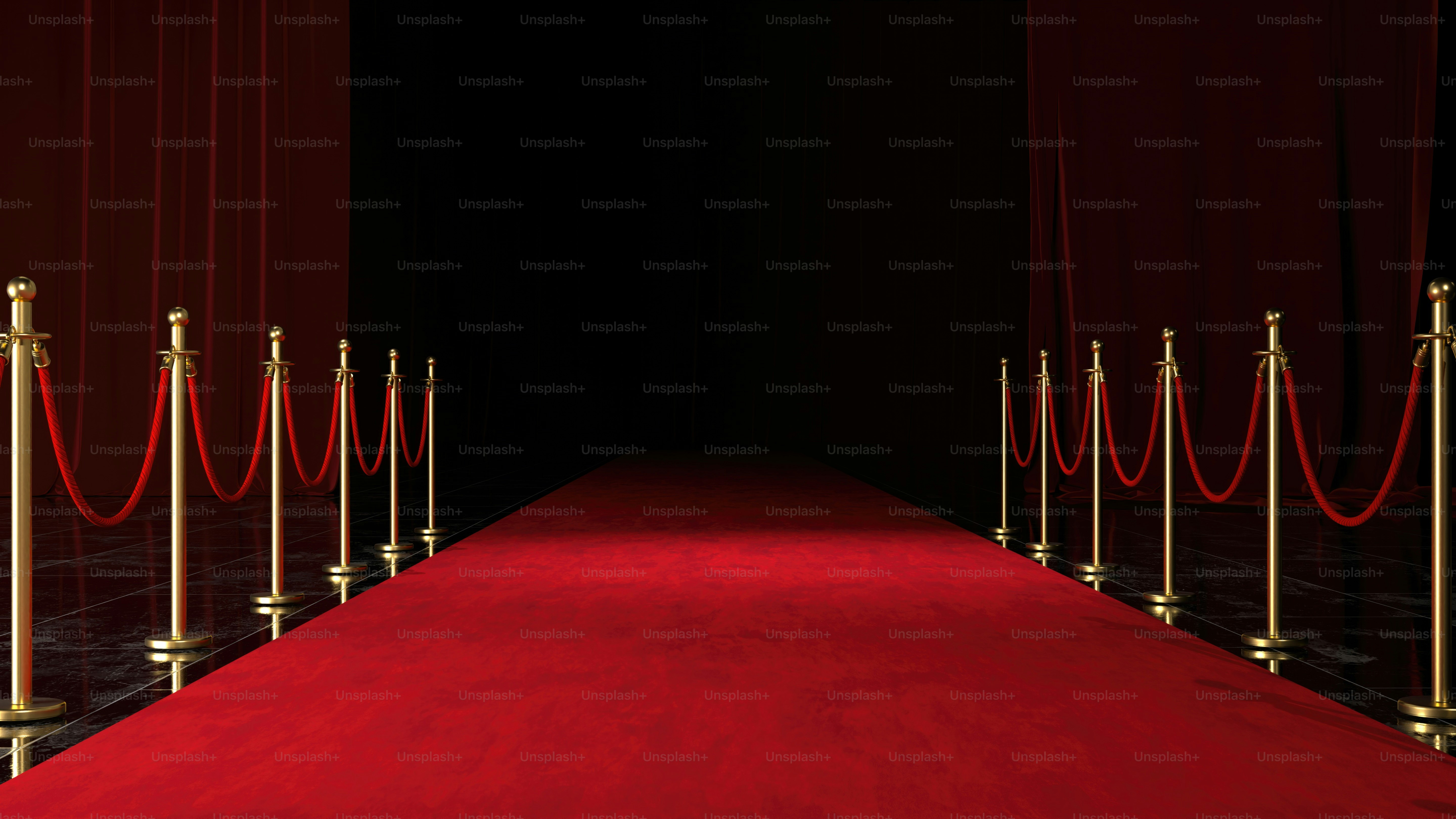 A red carpet with gold poles and a red carpet photo – Movie Image on ...