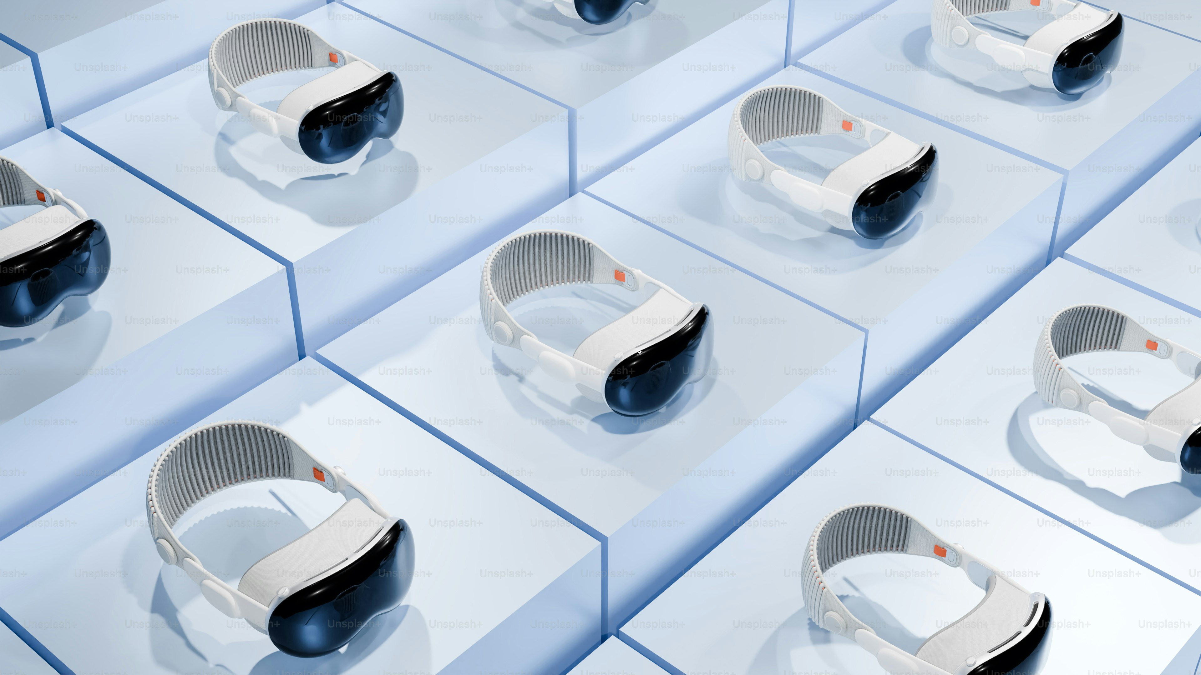 A display of different types of electronic gadgets photo – 3d render ...