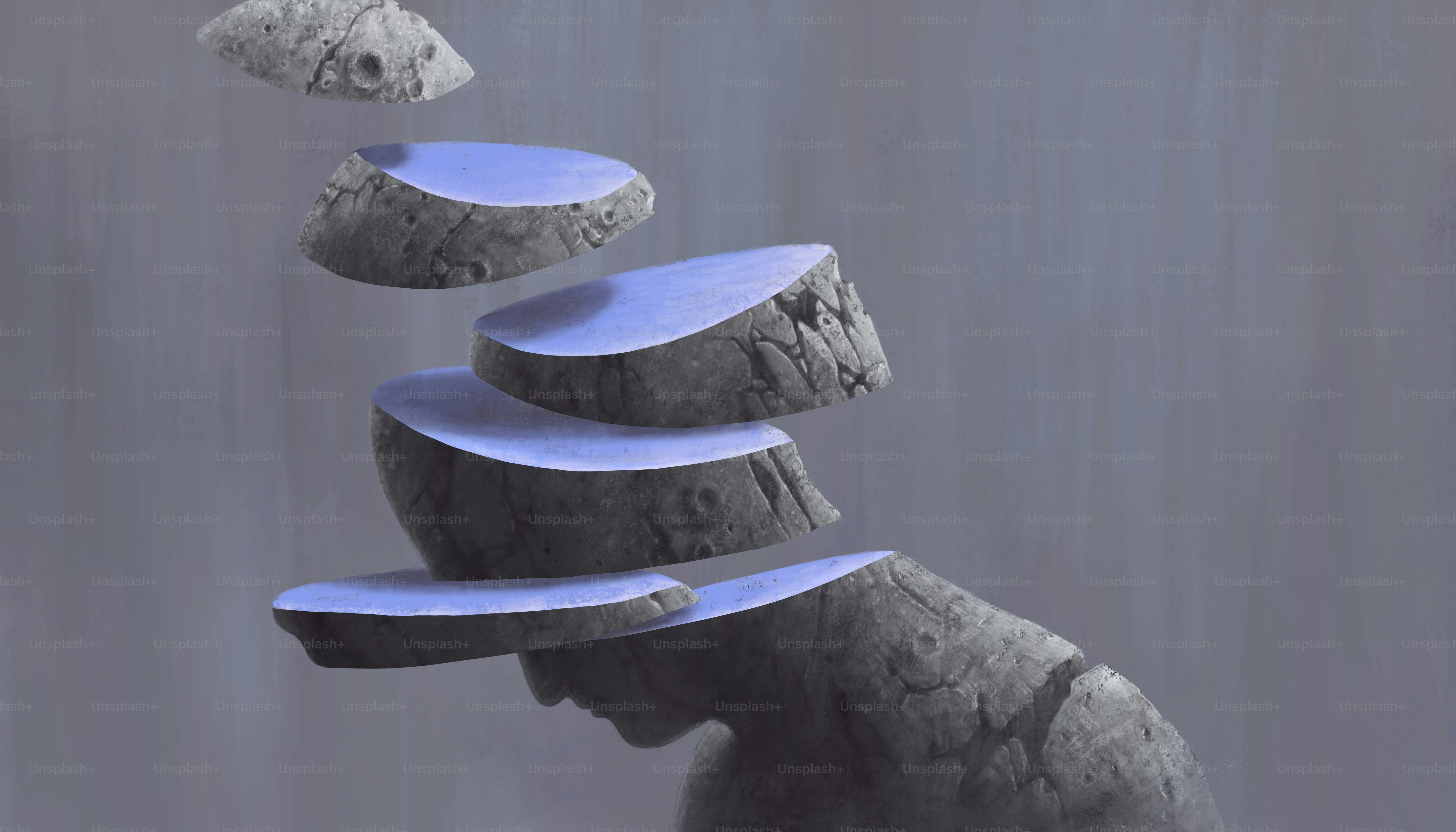 Alone sad and depression concept artwork, surreal painting of broken ...
