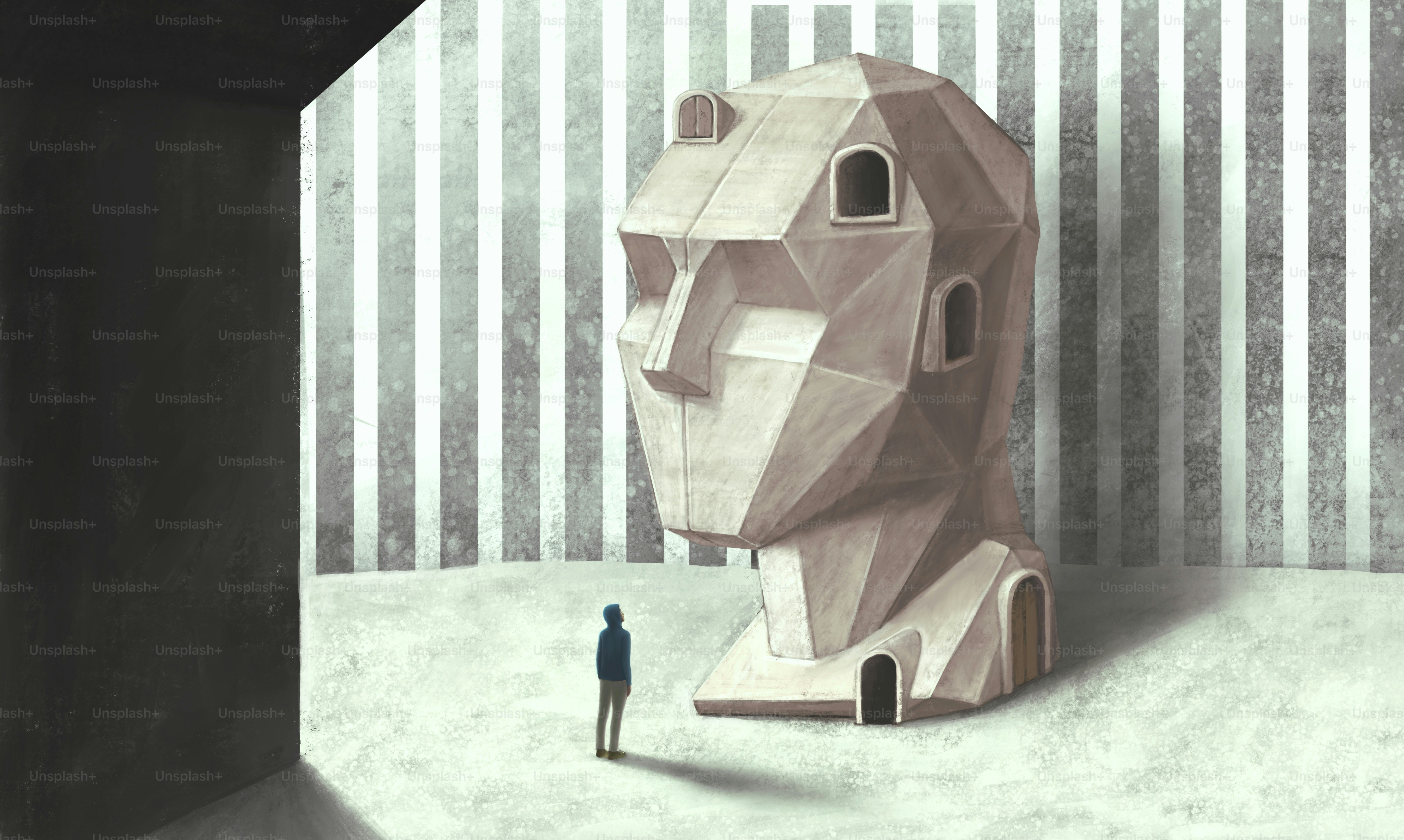 Concept art, idea of brain and psychology , surreal painting ...