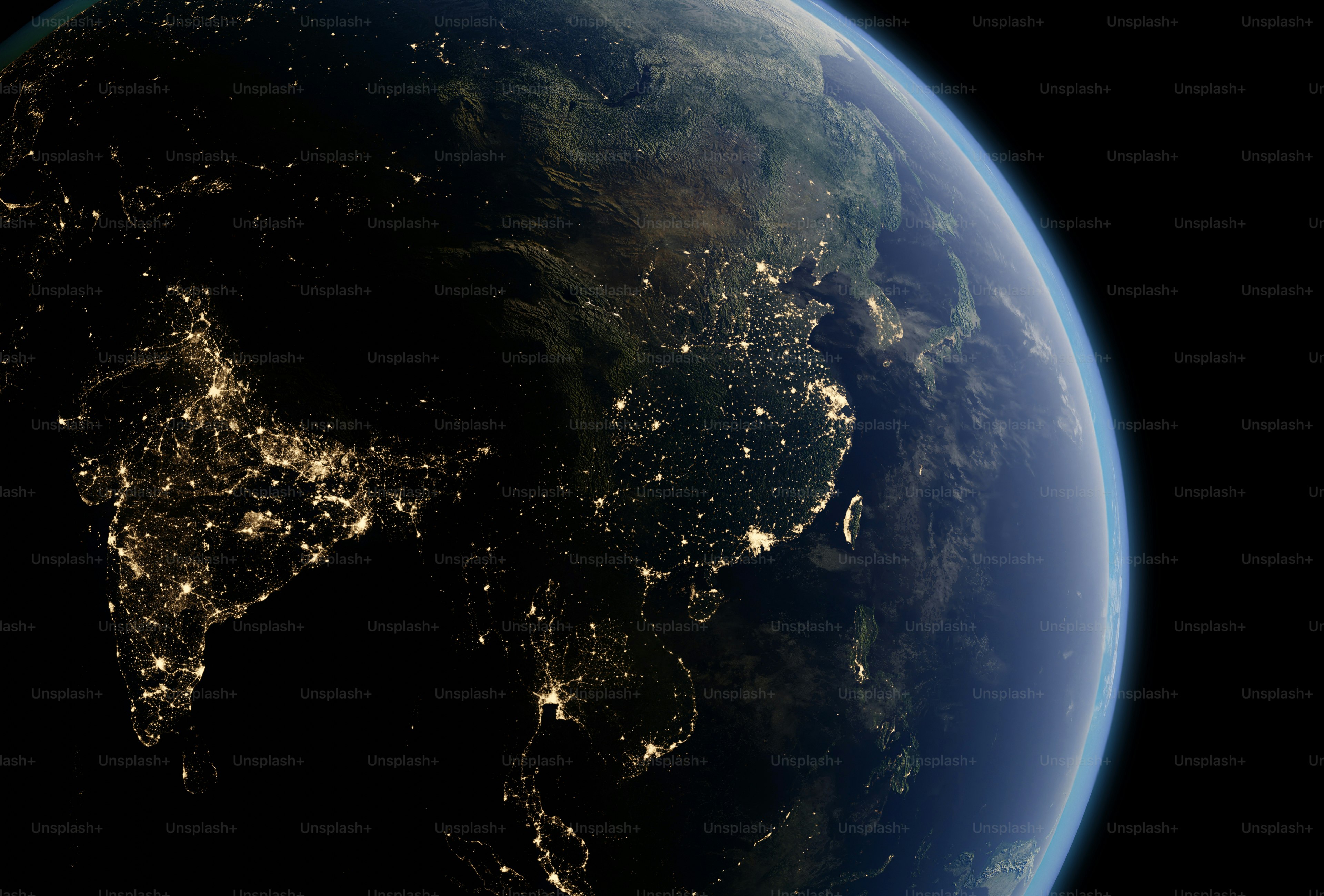 A view of the earth from space at night photo – Technology Image on ...