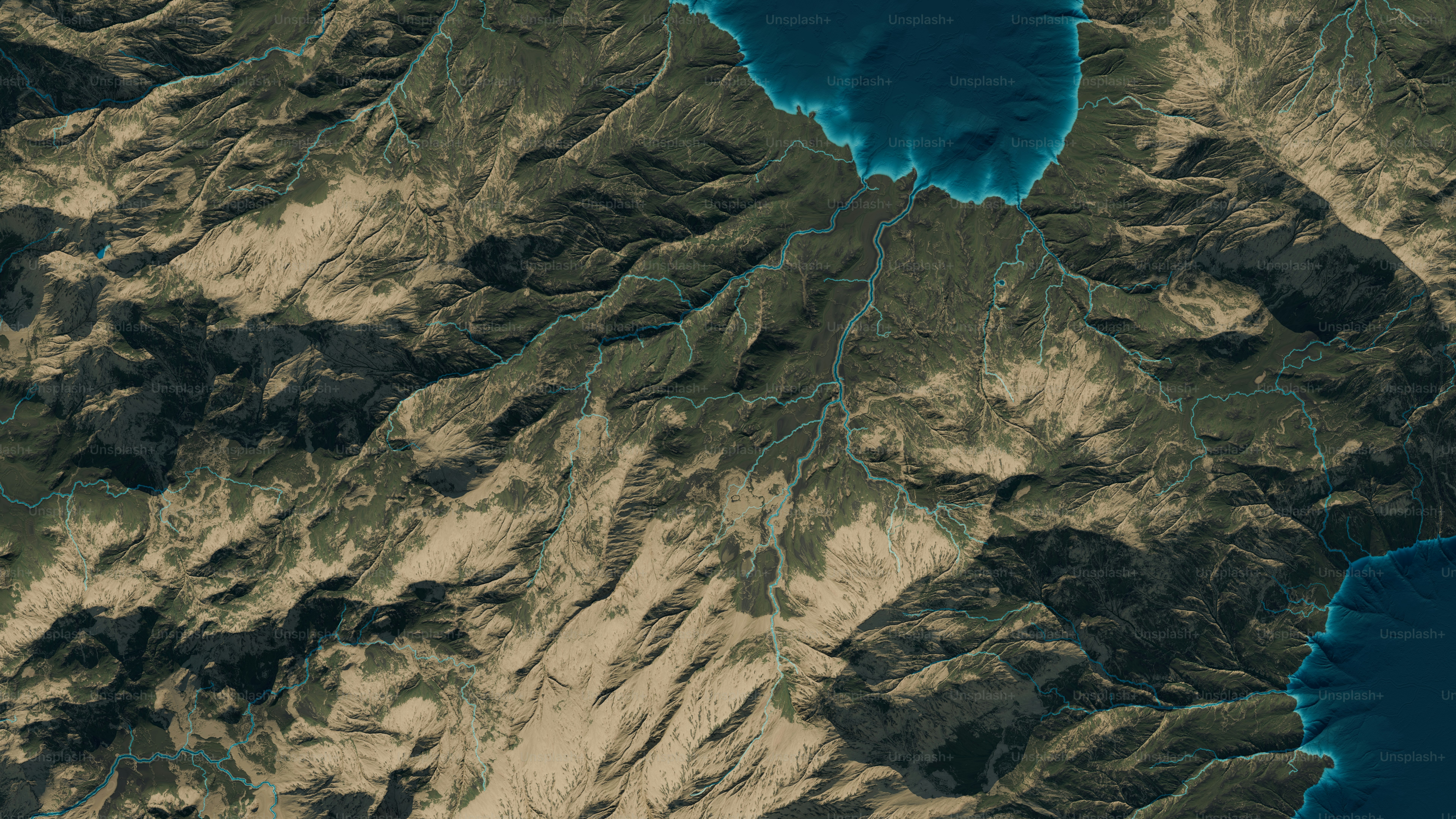 A satellite image of a large body of water photo – Maps Image on Unsplash
