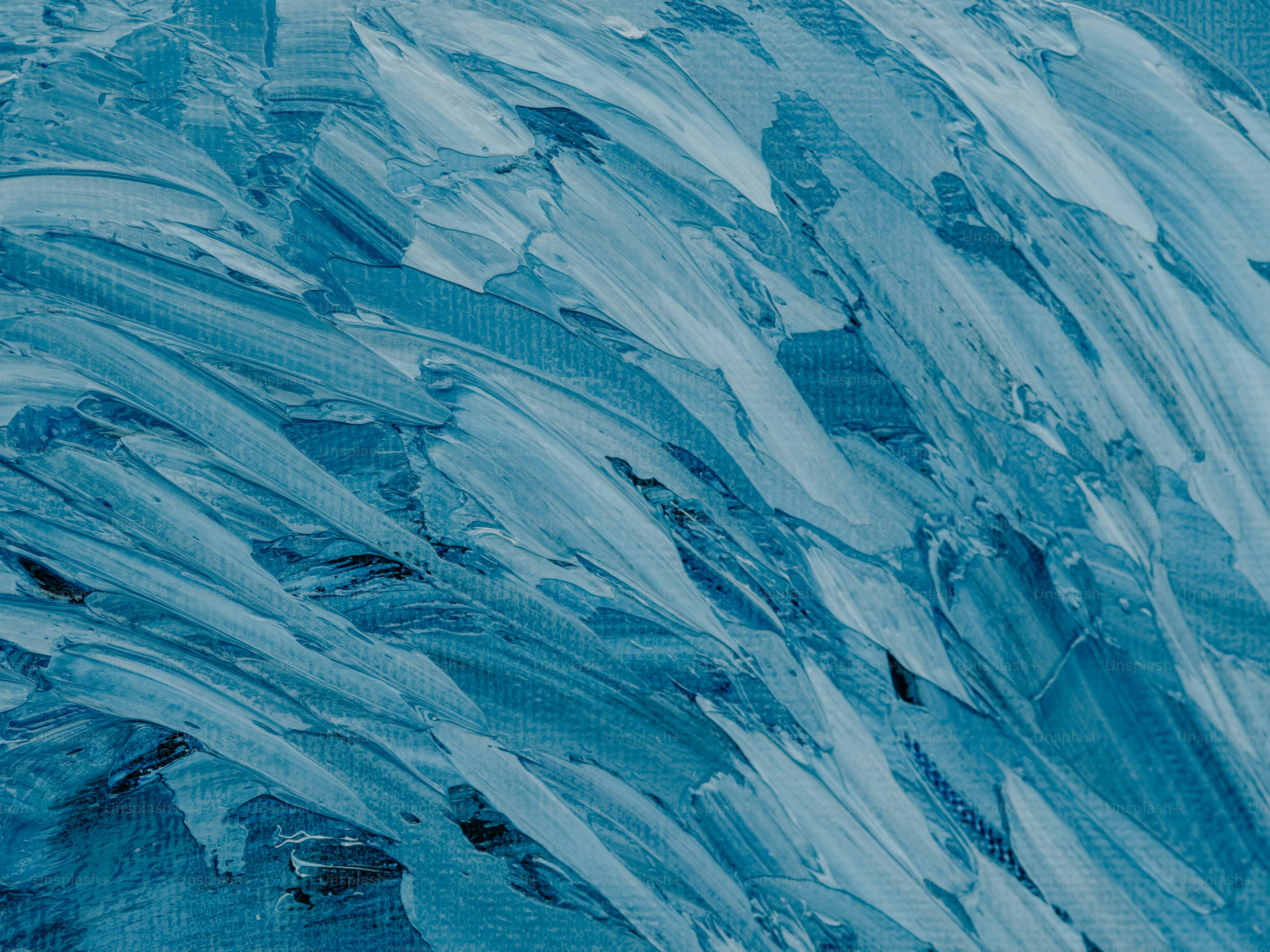 A painting of blue and white paint on a wall photo – Texture Image on ...