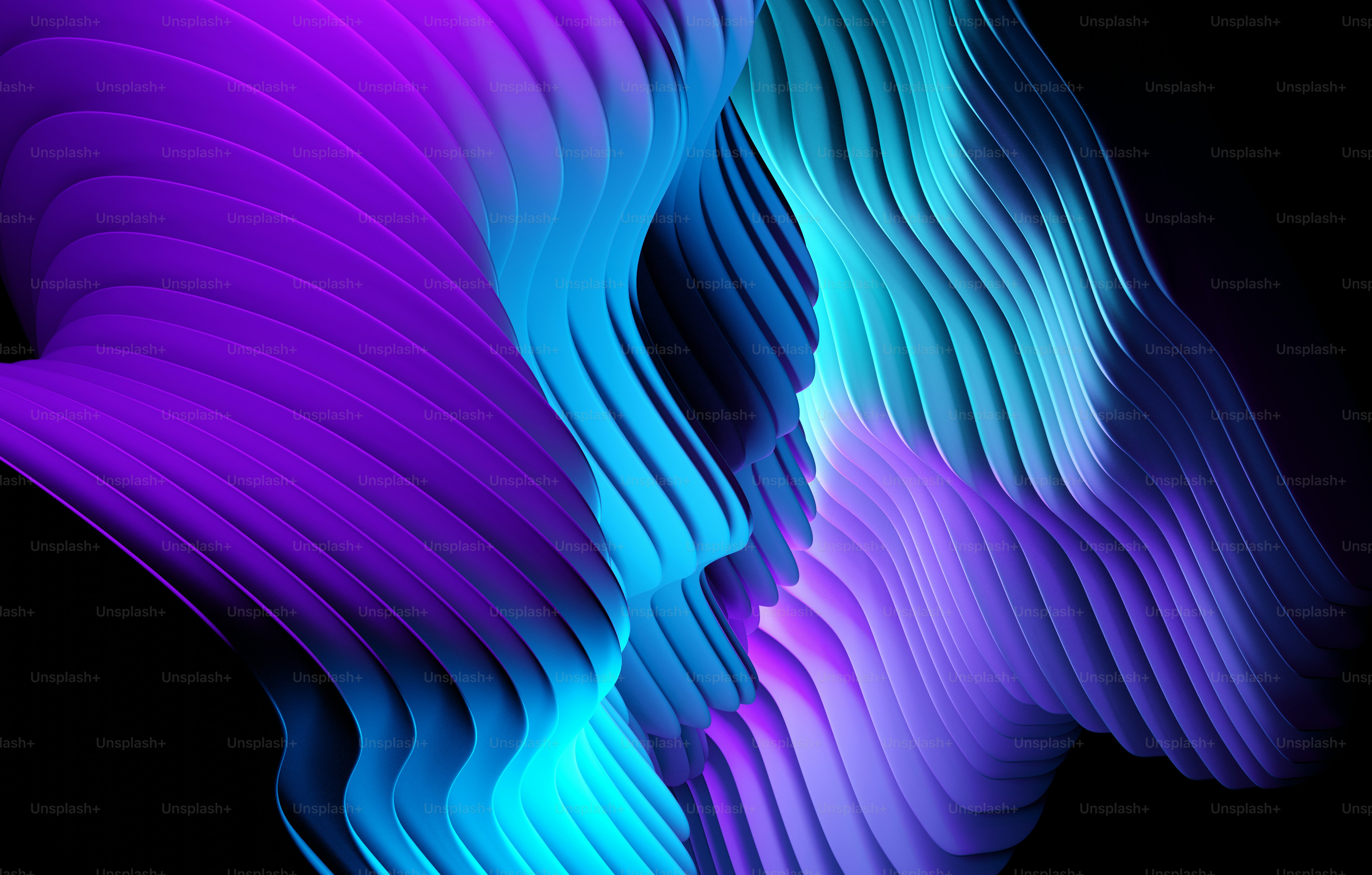 Abstract gradient shapes pattern background design. 3D illustration ...