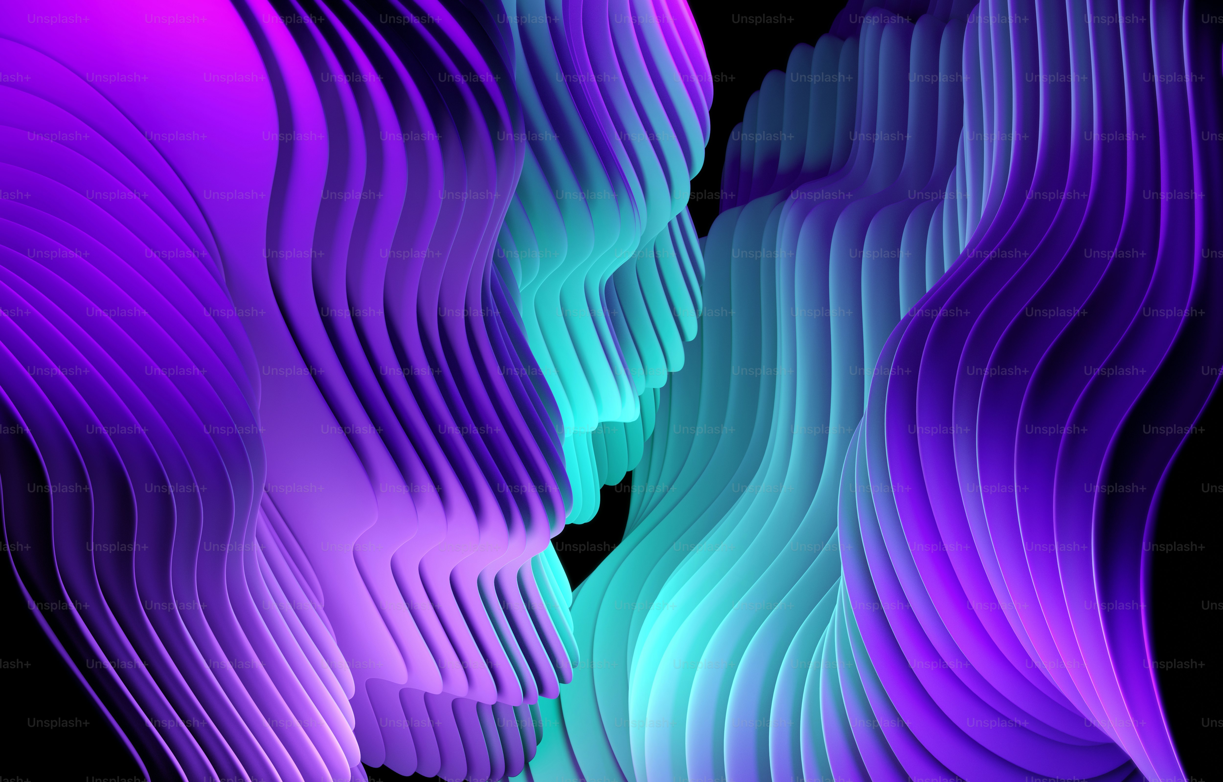 Wavy abstract shapes and lines background design. 3D illustration ...