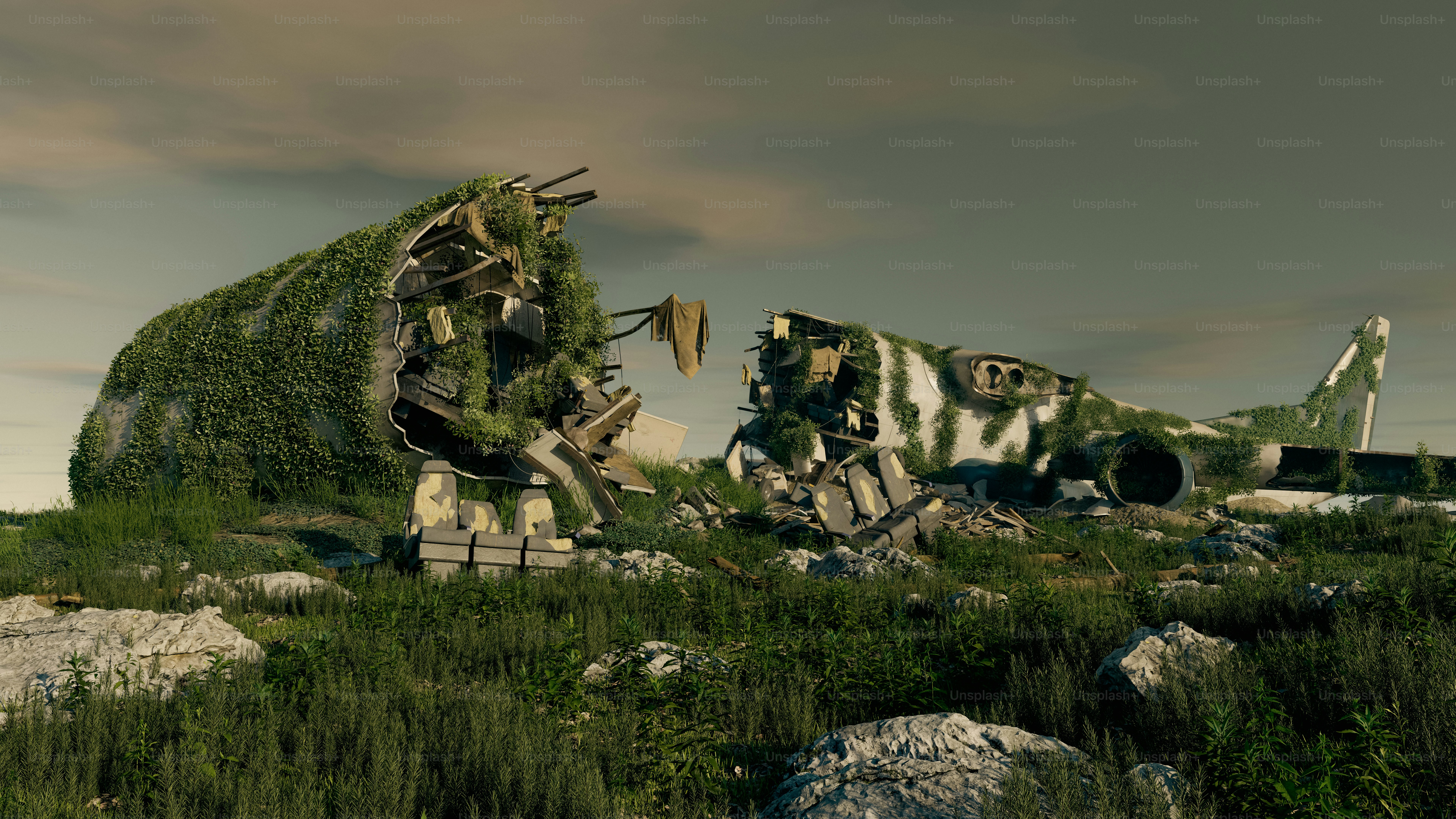 A very strange looking building in the middle of a field photo ...