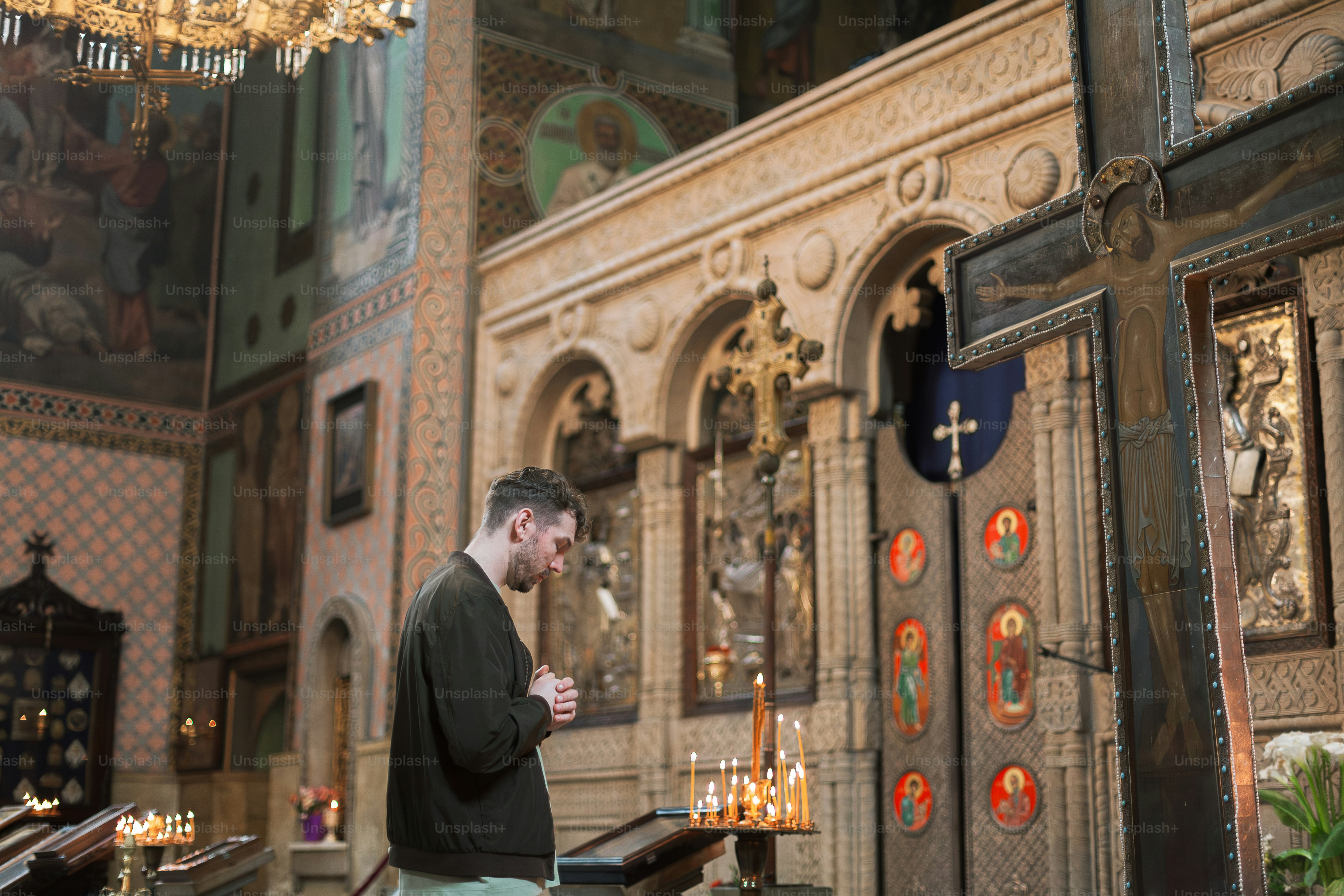 A man standing in front of a church alter photo – Spiritual journey ...
