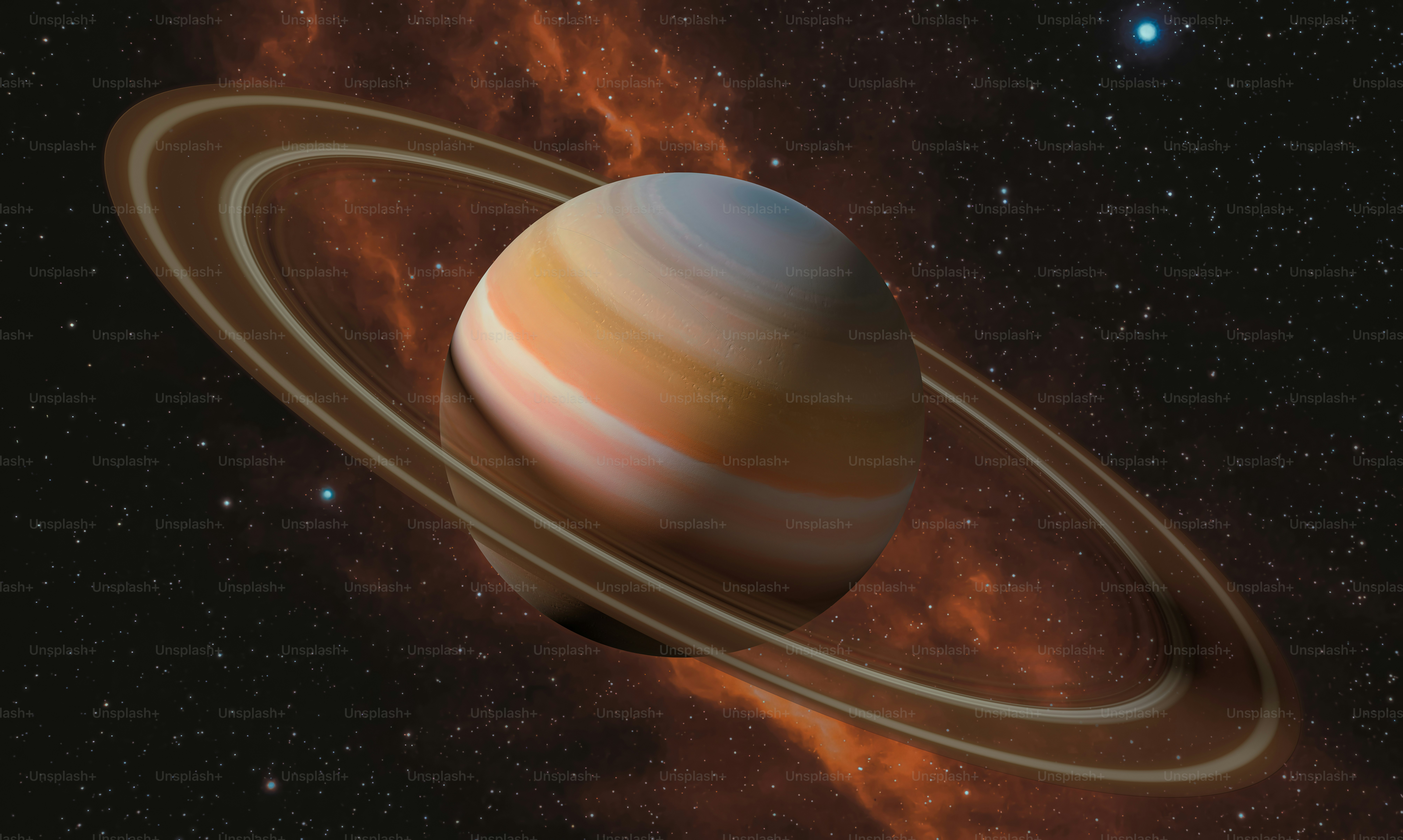 Representación artística de un planeta con anillos a su alrededor foto ...