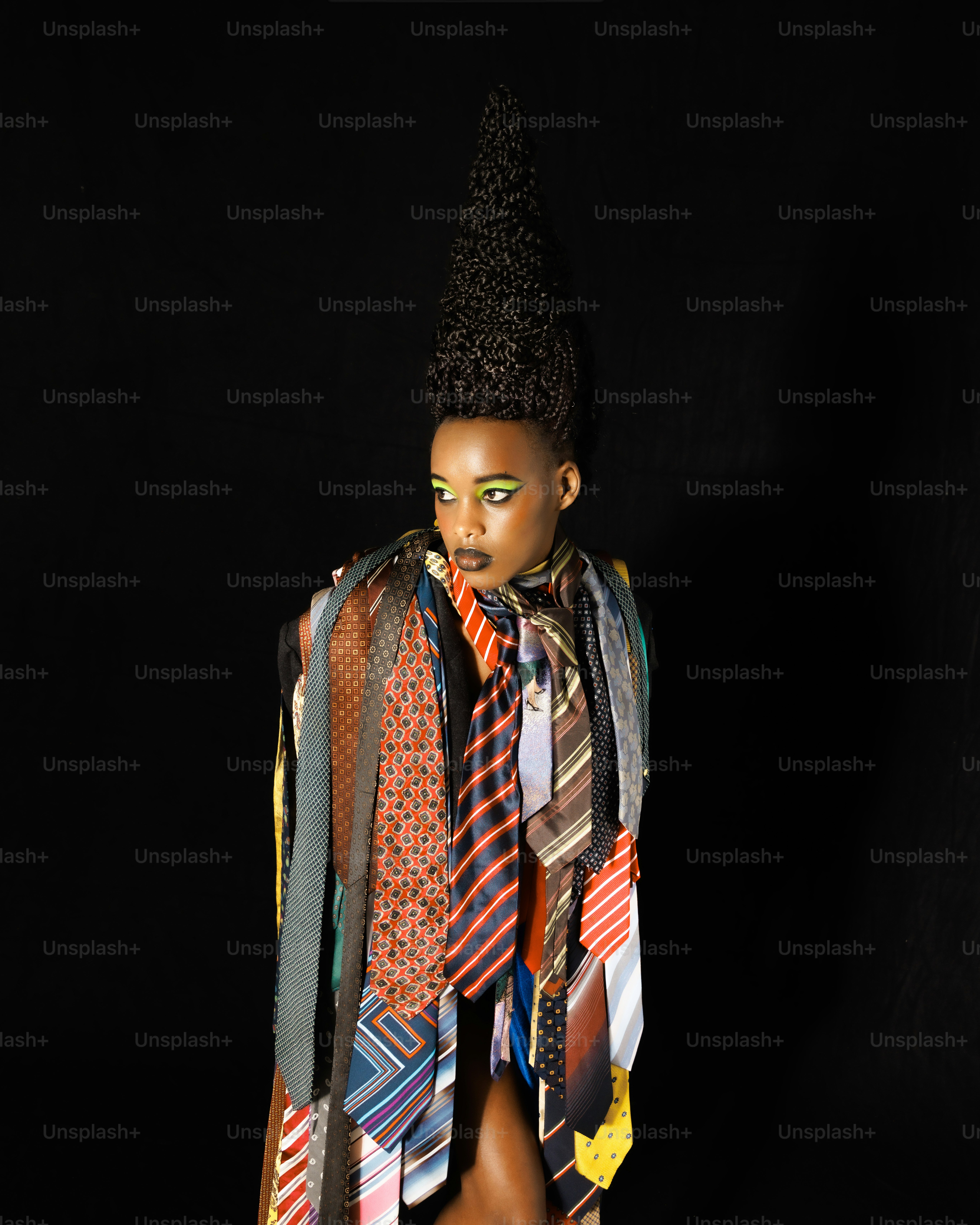 A woman with a very long neck tie on photo – Business wear Image on ...