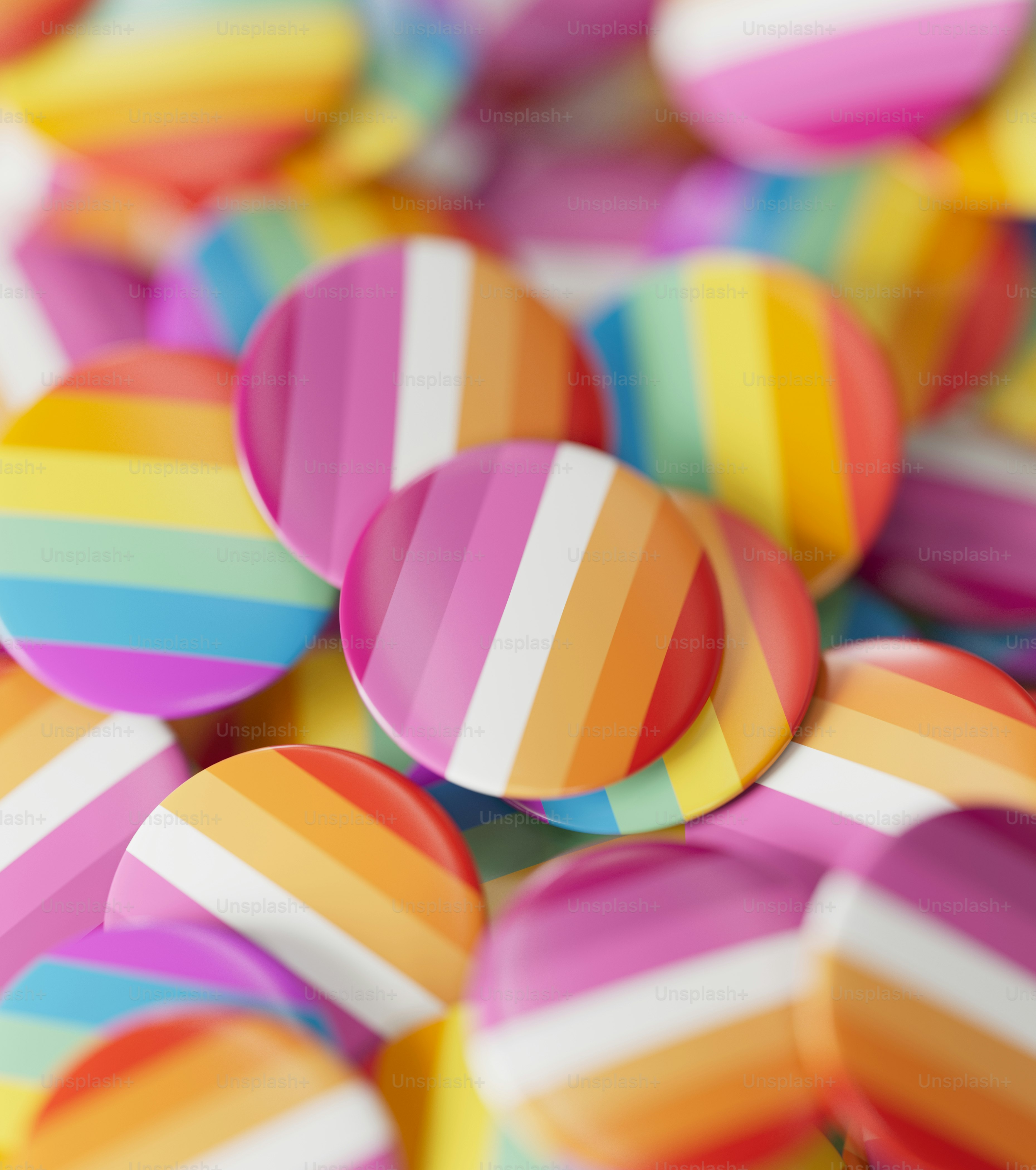 A close up of a bunch of colorful buttons photo – Pride Image on Unsplash