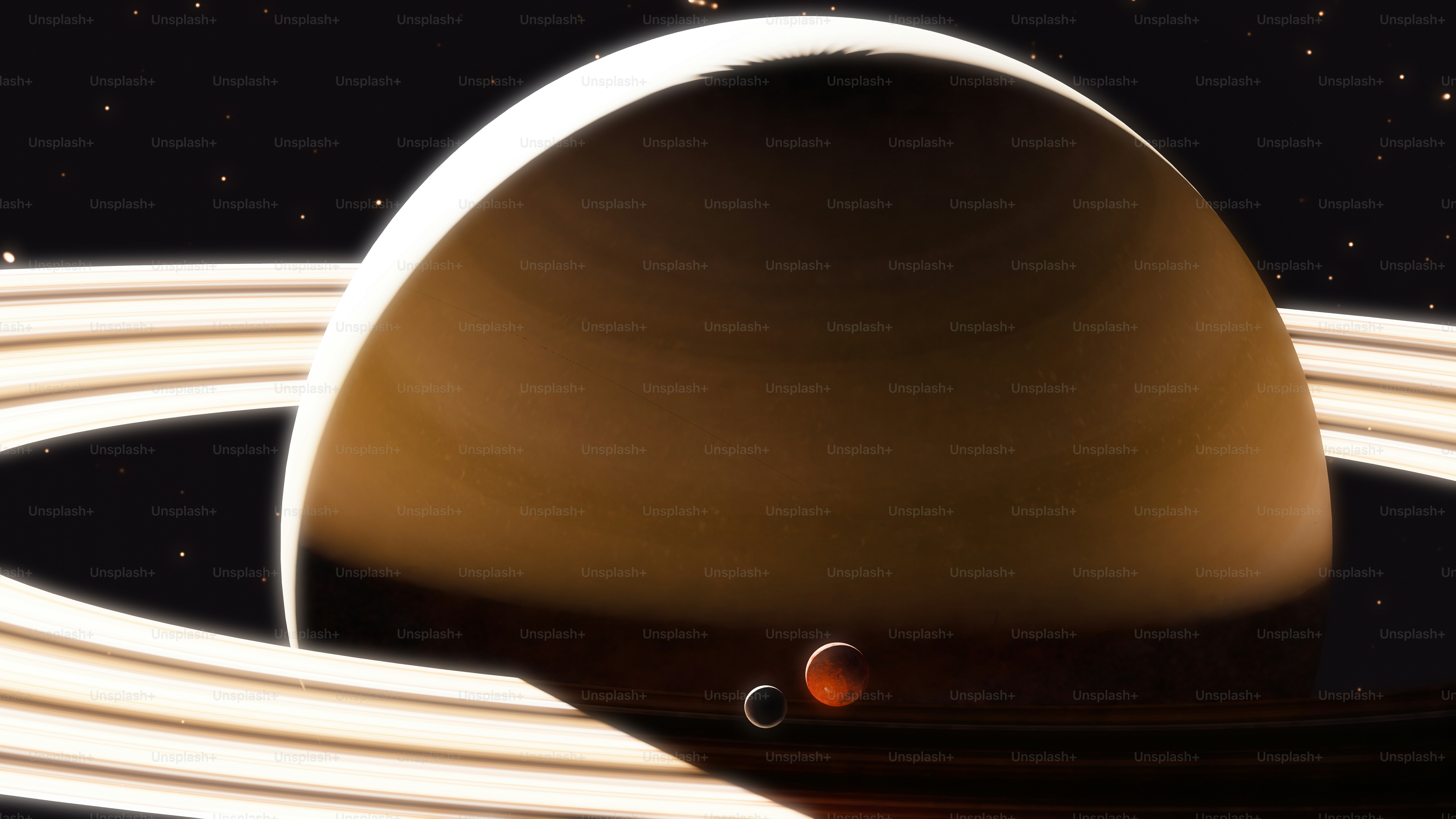 An artist's rendering of a saturn system photo – Planet Image on Unsplash