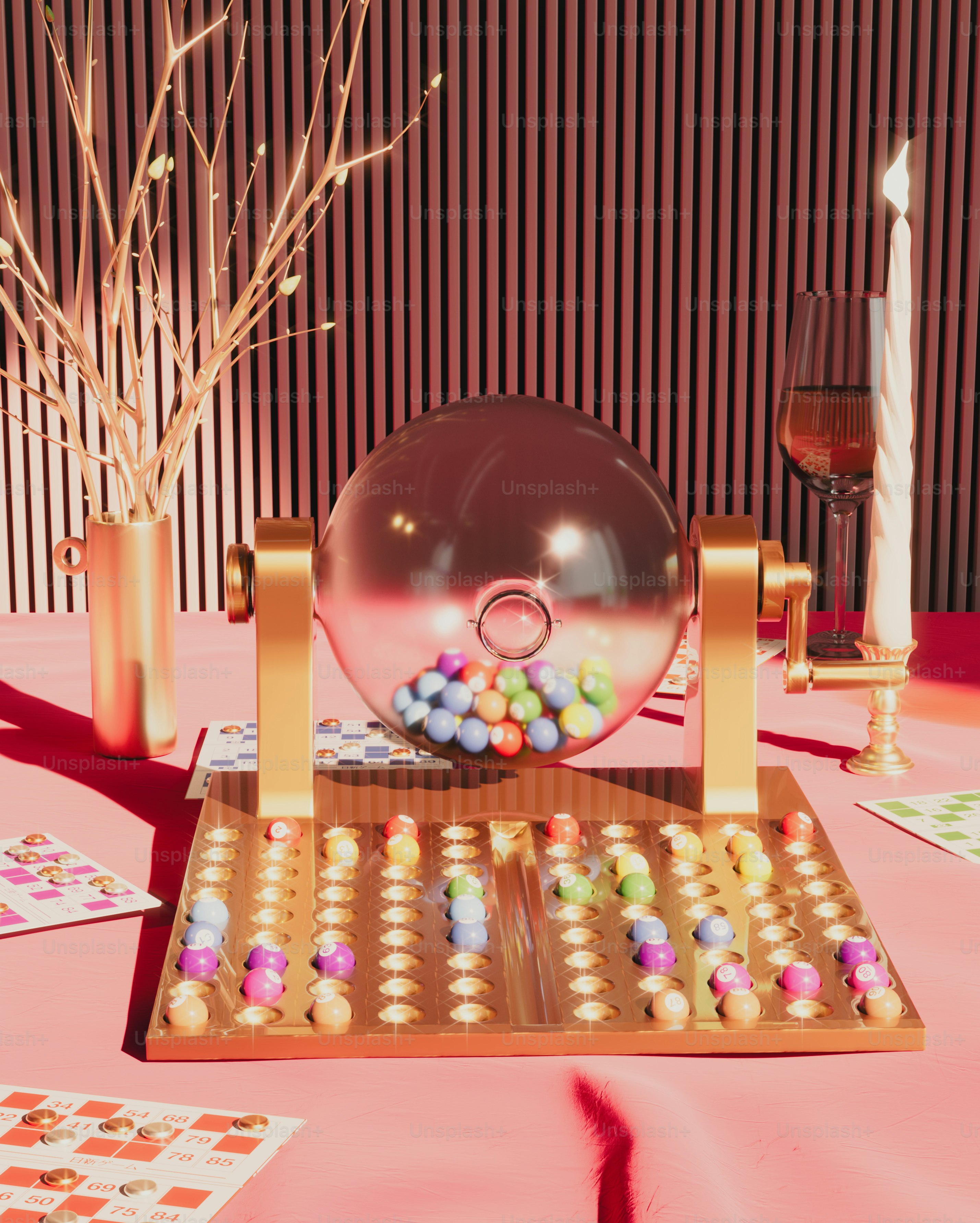 A table topped with a giant gummy machine photo – Luck based games ...