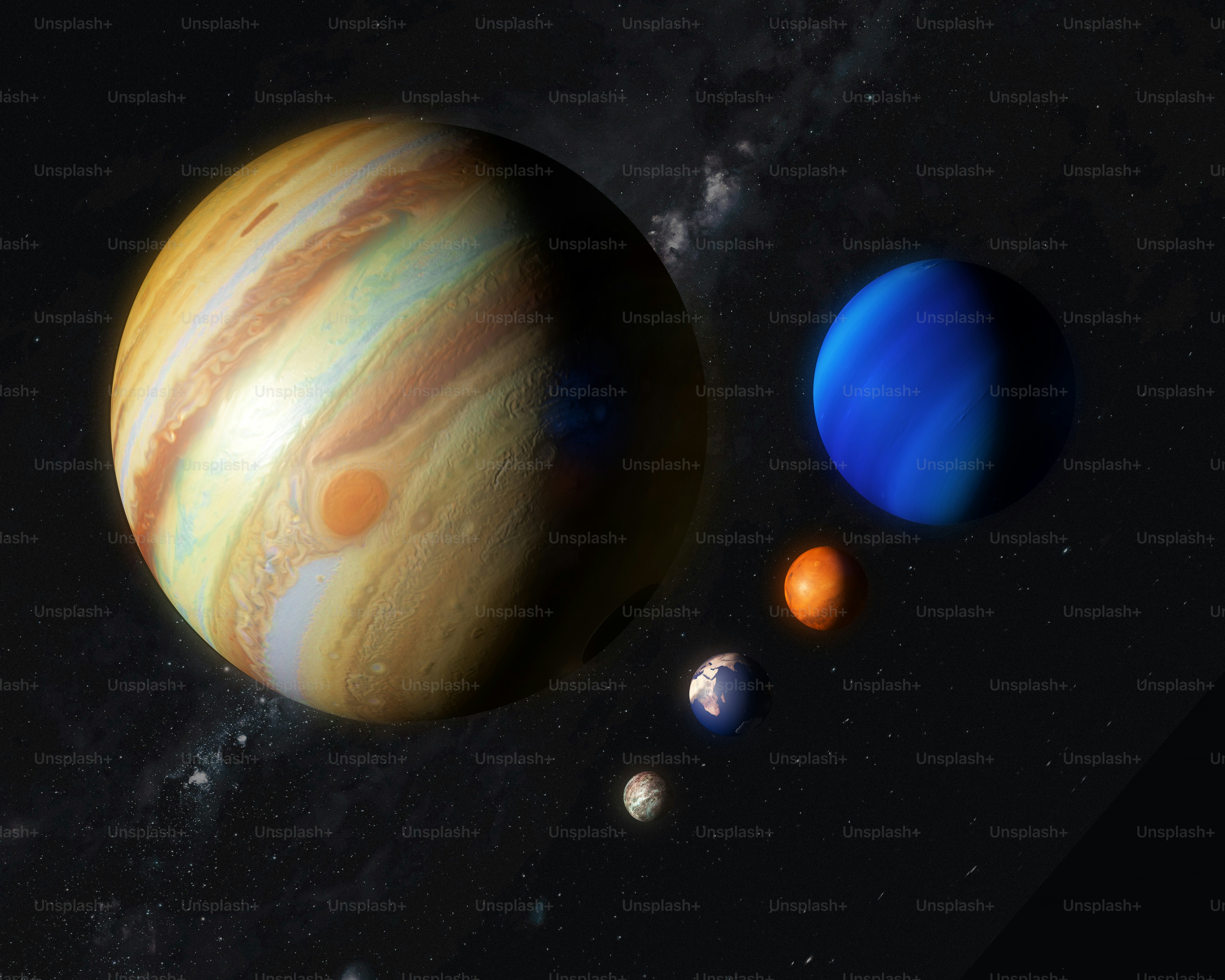 An artist's rendering of the planets in the solar system photo ...