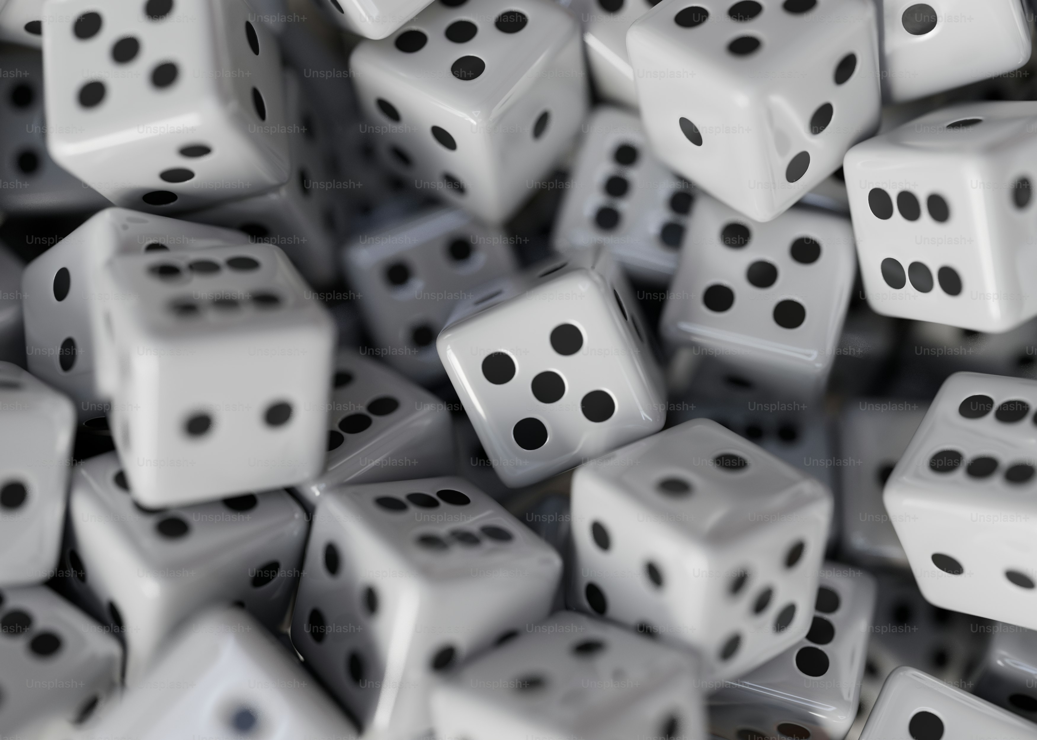 A pile of white dice sitting on top of each other photo – Dice Image on ...