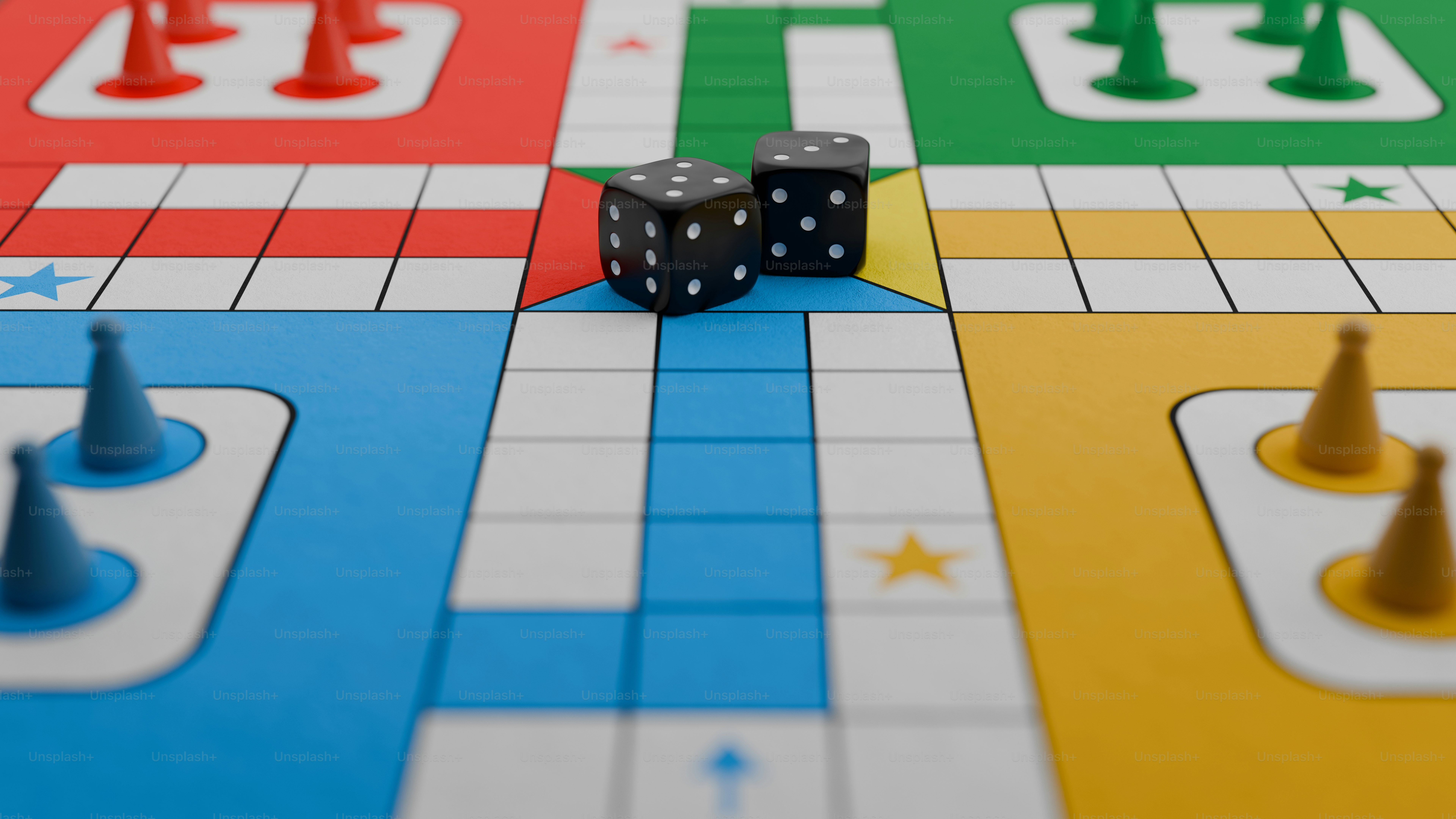 A close up of a board game with dices photo – Ludo game Image on Unsplash