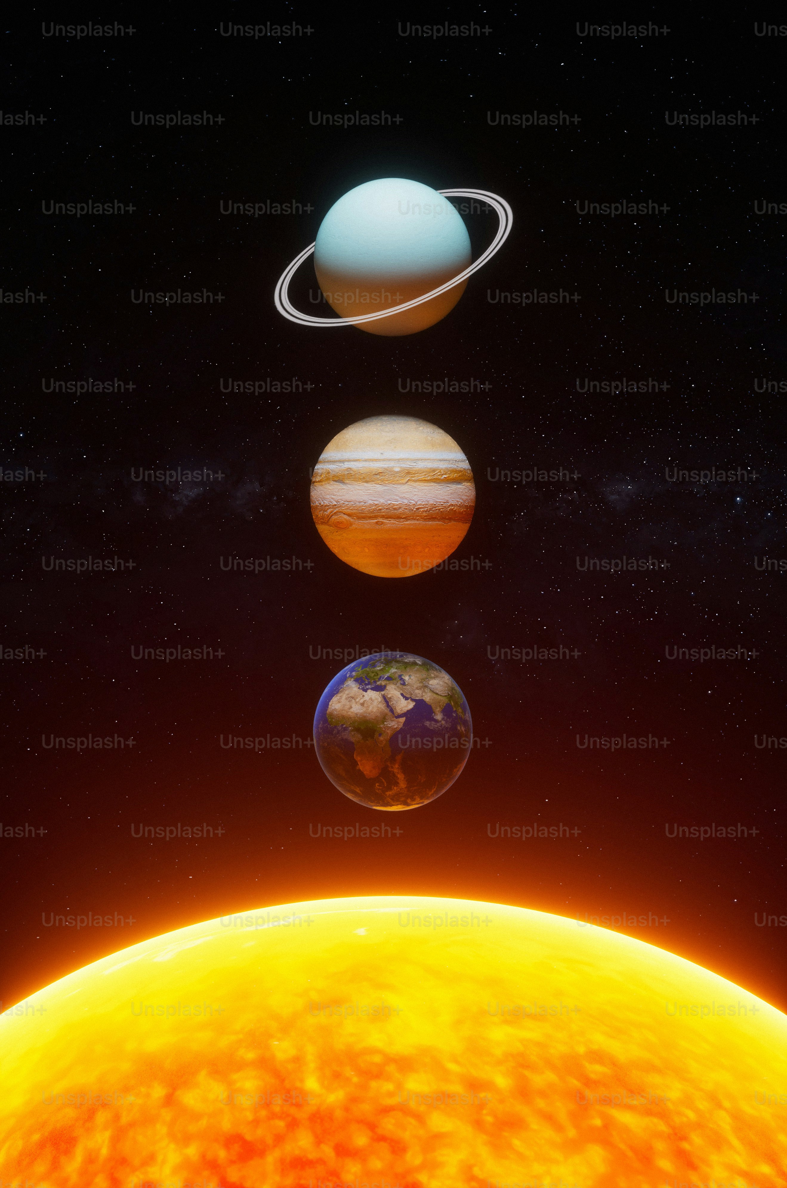 A solar system with four planets in the sky photo – Earth Image on Unsplash
