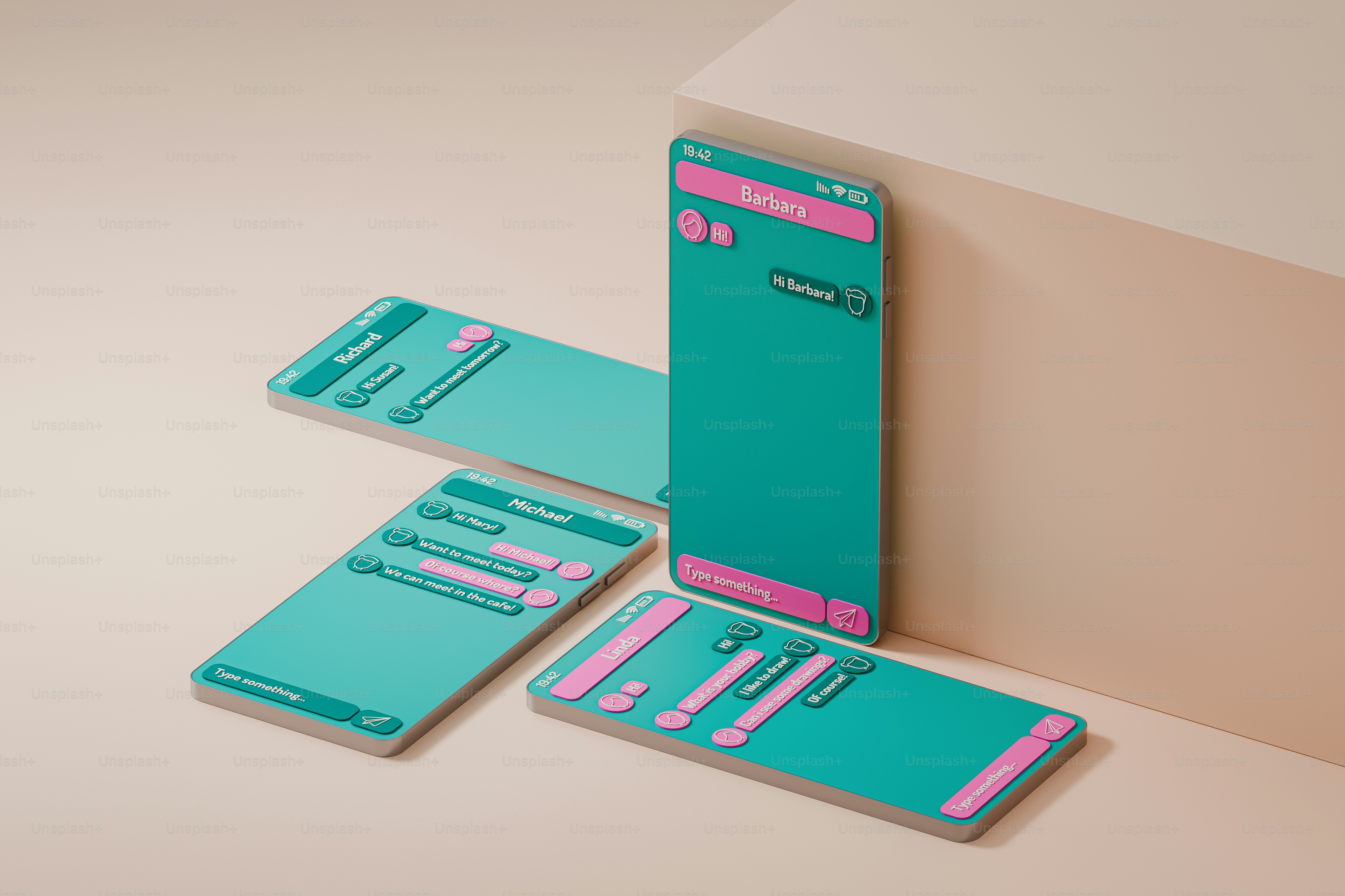 A set of three business cards sitting on top of a table photo – Dating ...