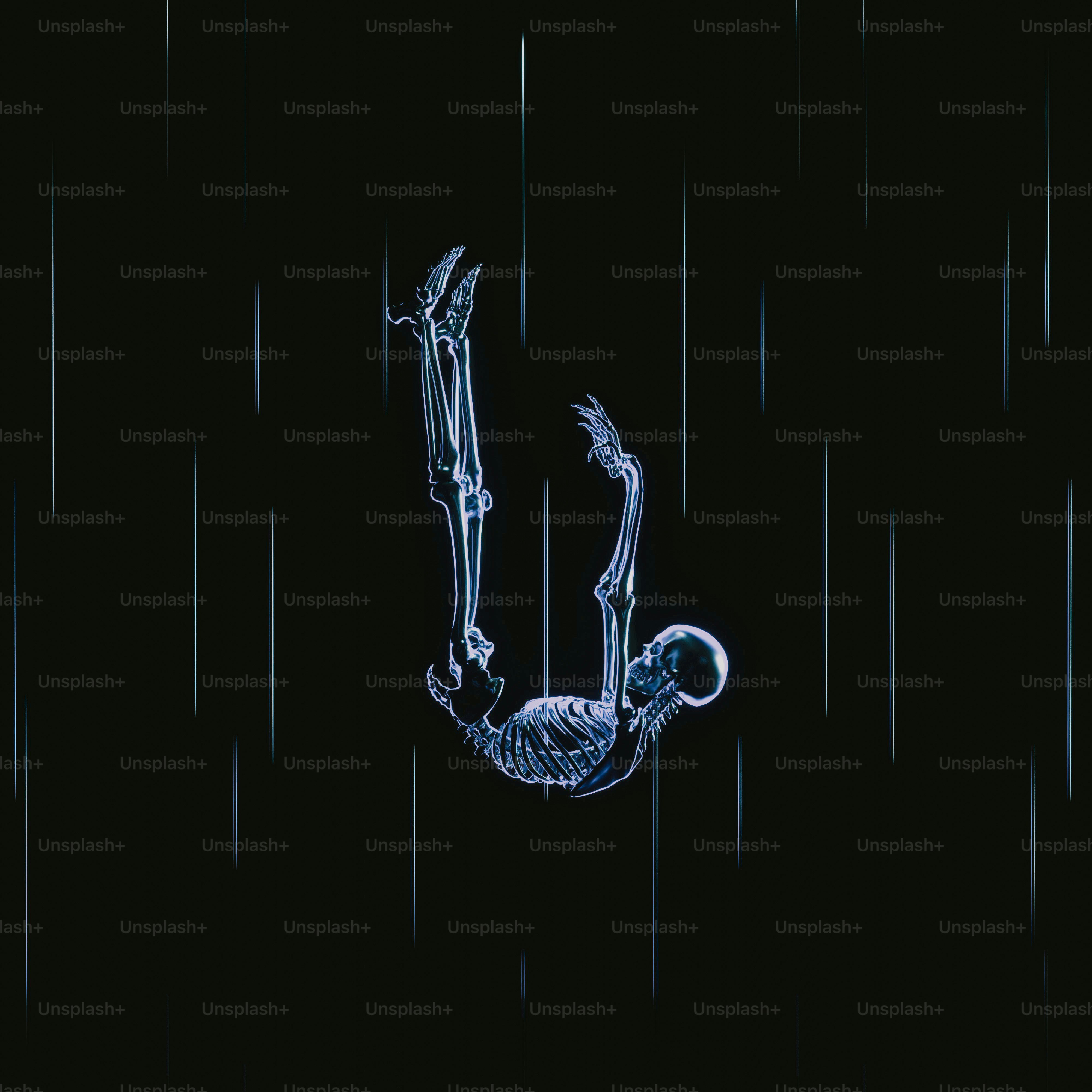 Una imagen espeluznante de una persona colgada boca abajo bajo la ...