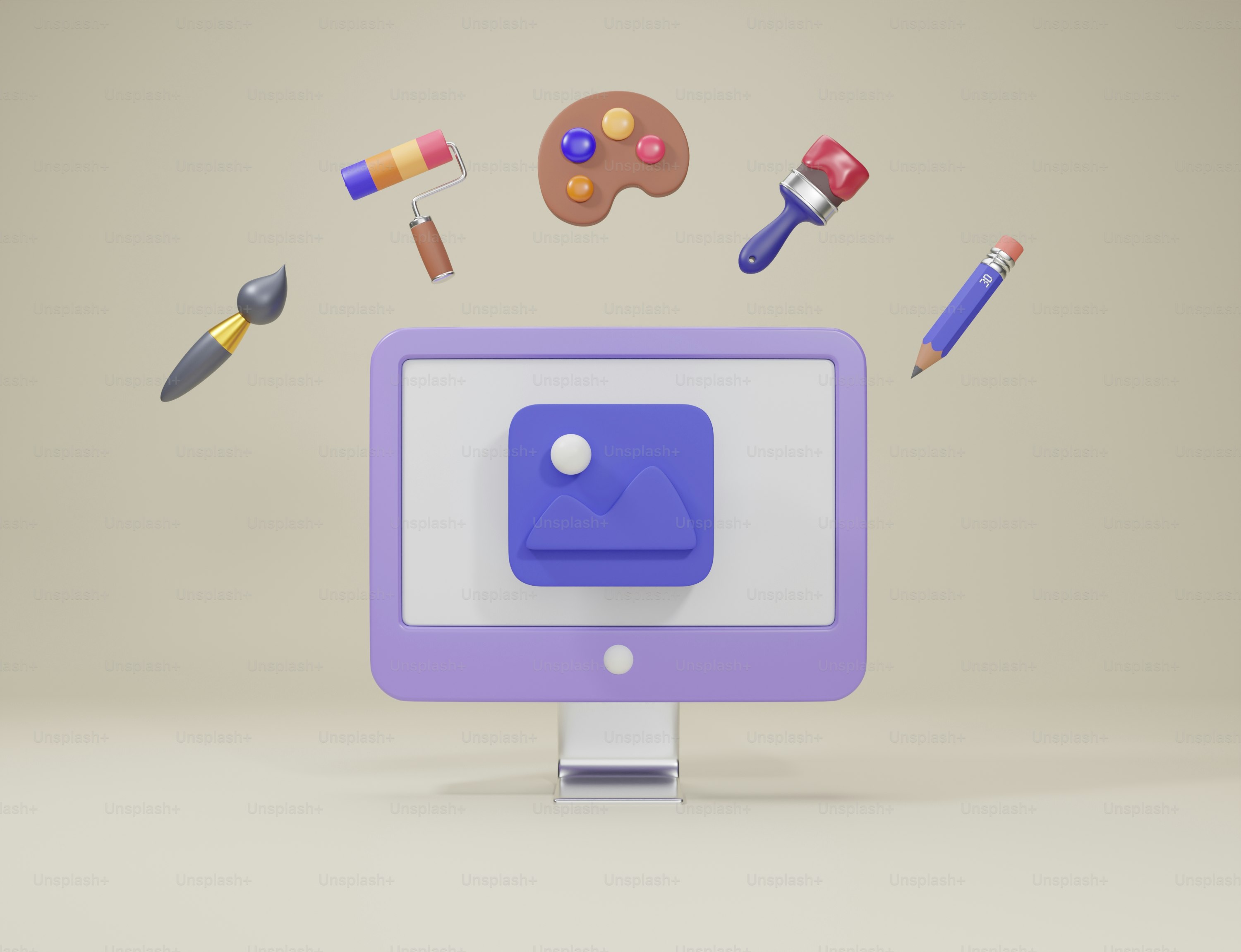 A computer screen with a bunch of objects flying out of it photo ...