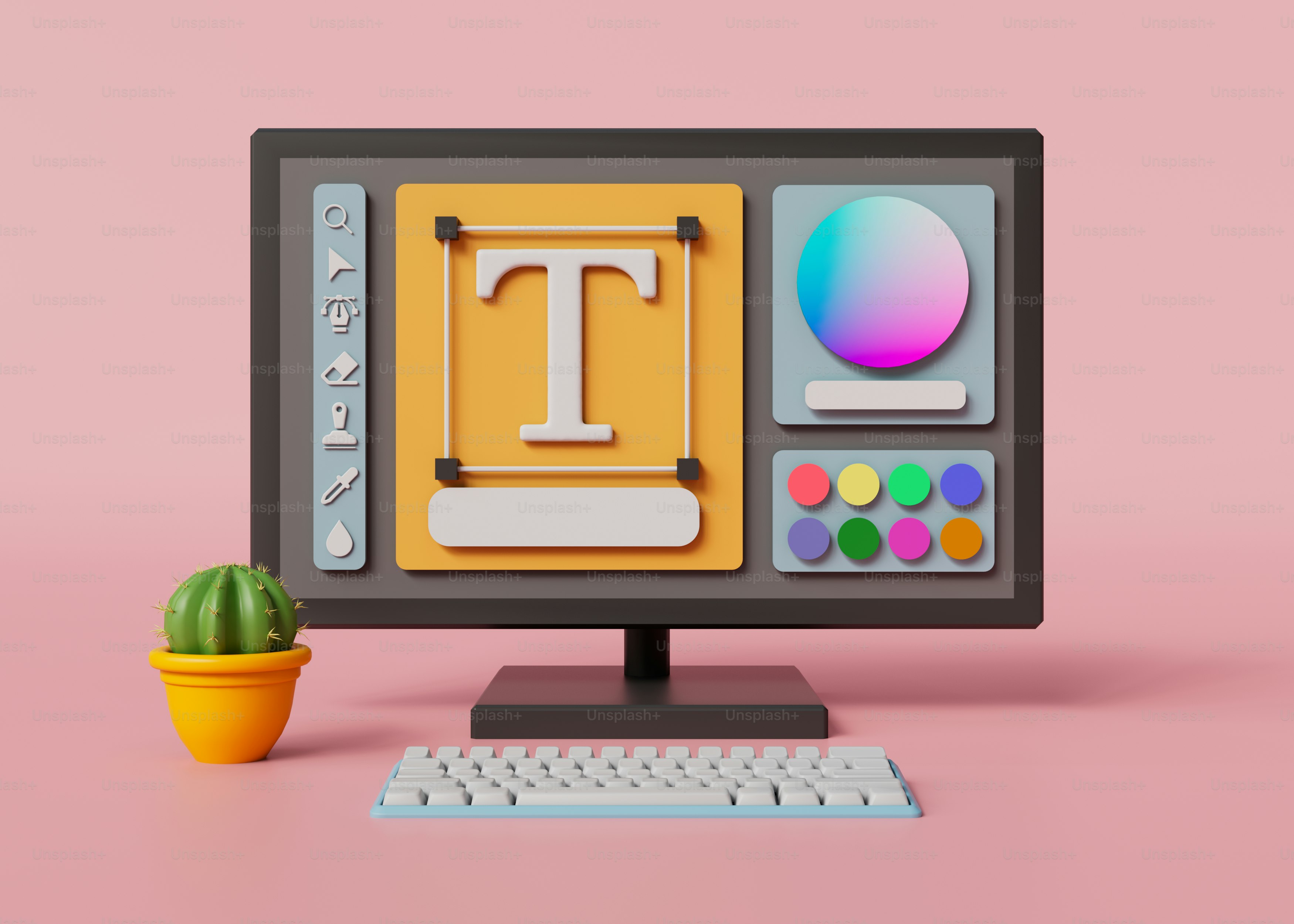 A computer screen with a letter t on it photo – Photoedit Image on Unsplash