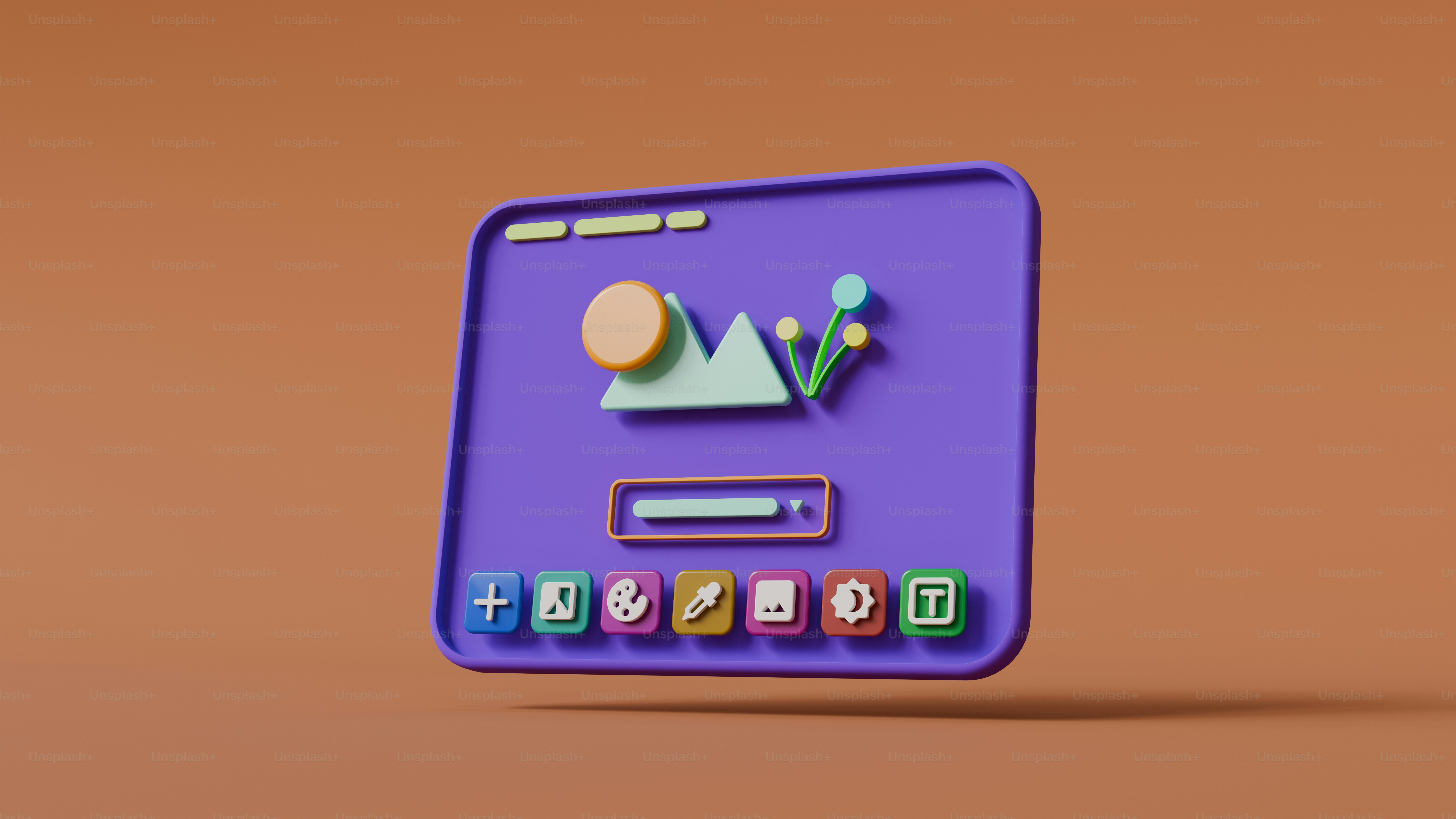 A purple tablet with a colorful screen on top of it photo – Photoshop ...