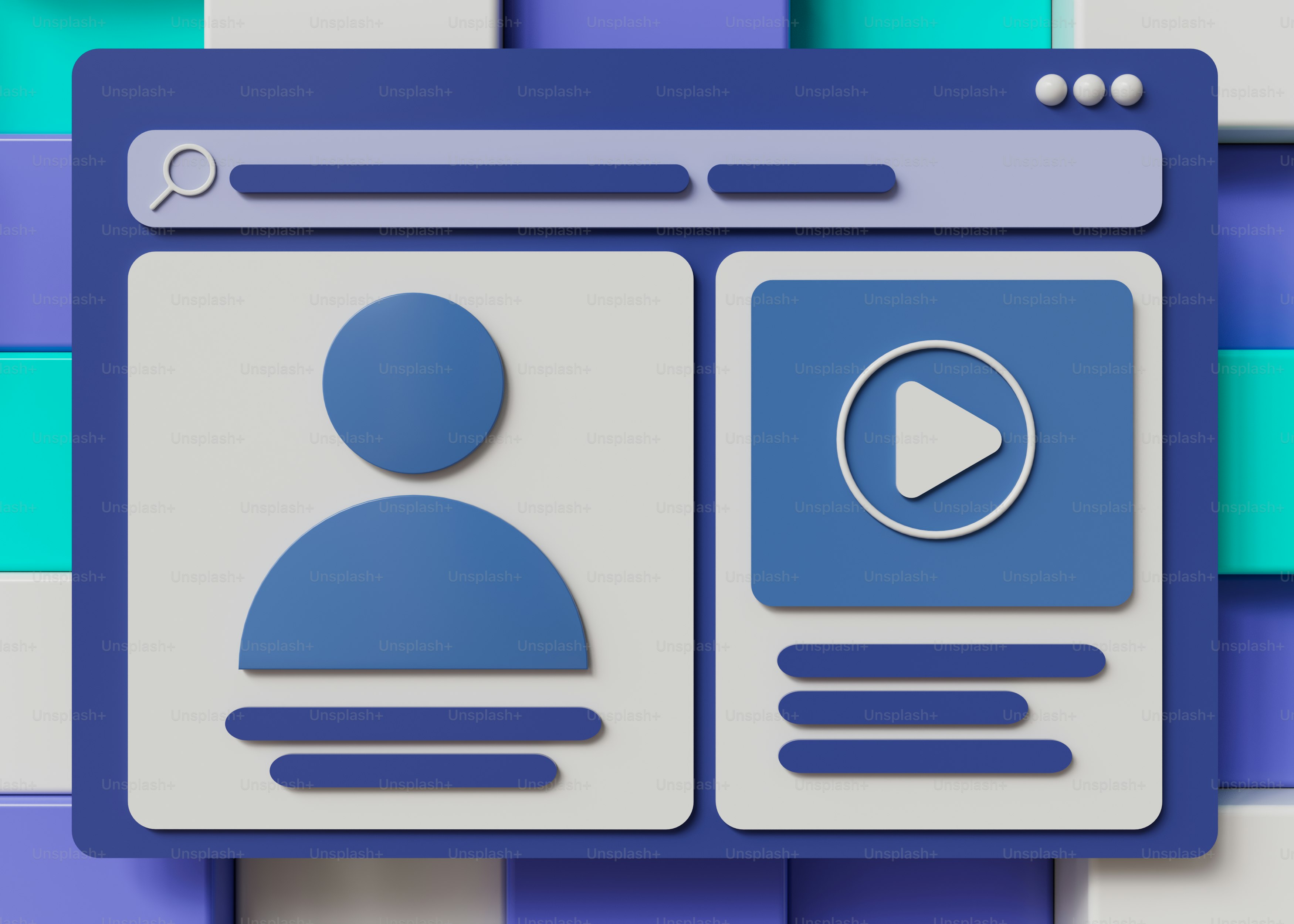 Un icono plano de un reproductor de vídeo en la pantalla de un ...