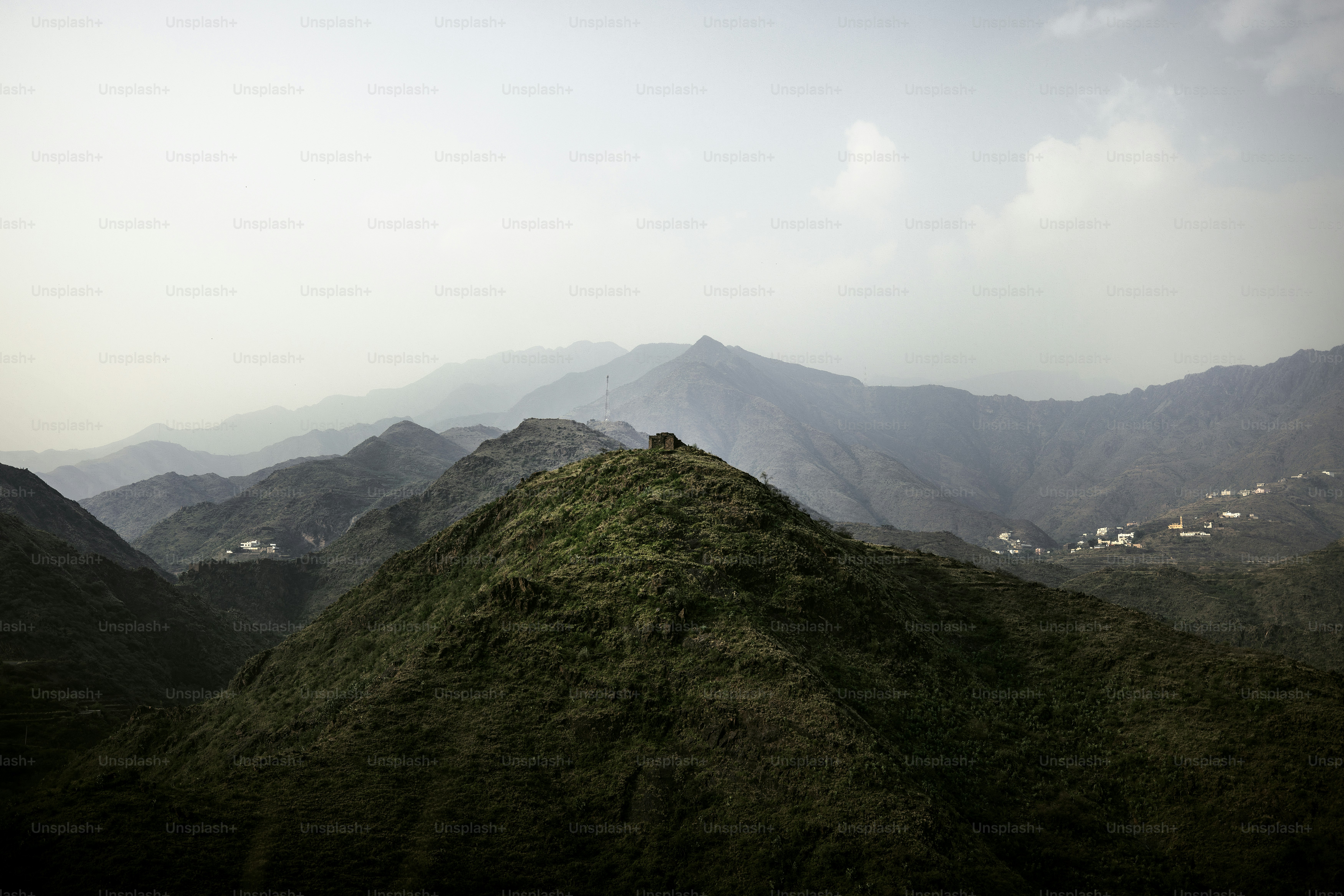 A view of the mountains from a high point of view photo – Abha saudi ...