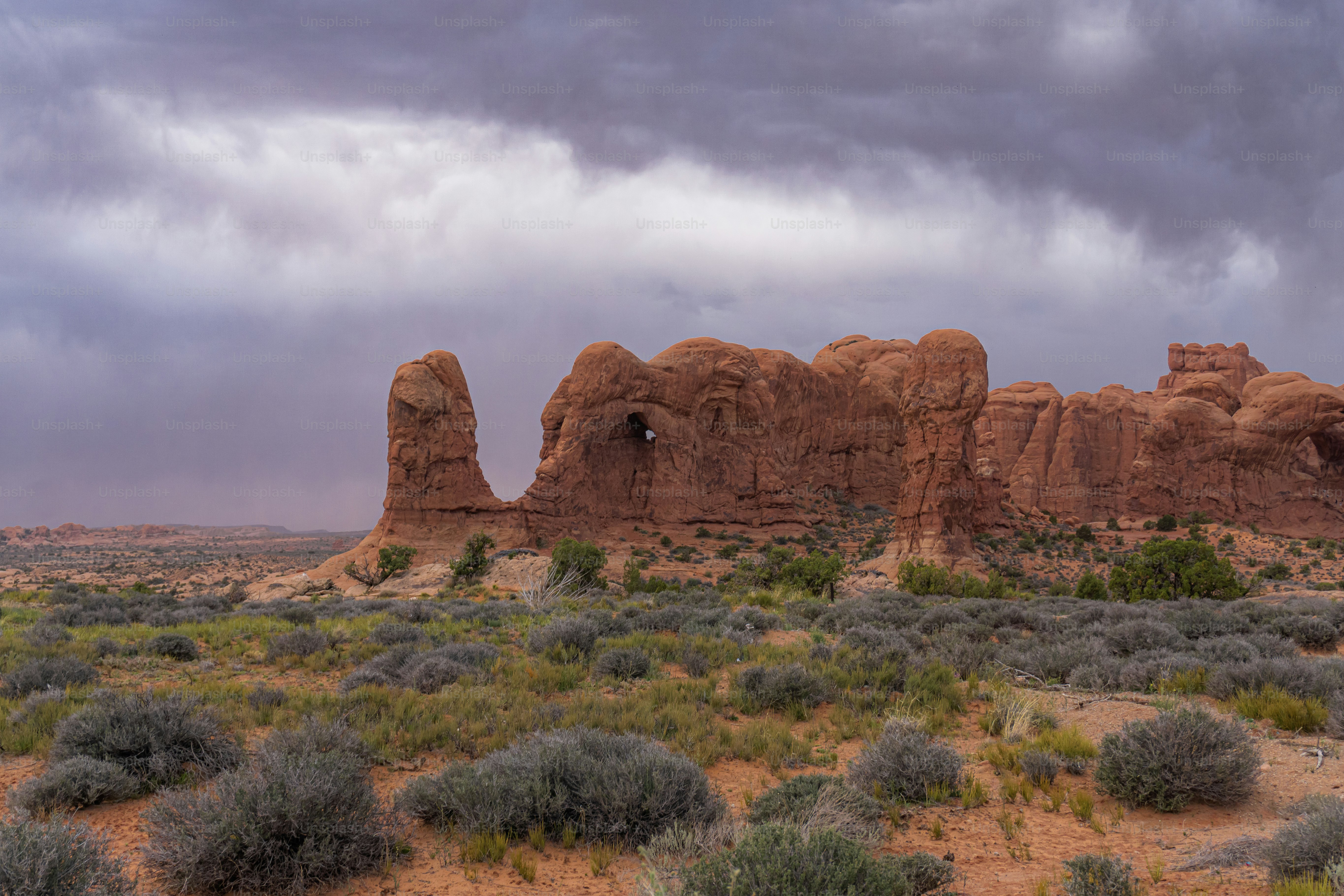 Une grande formation rocheuse au milieu d’un désert photo – Image de ...