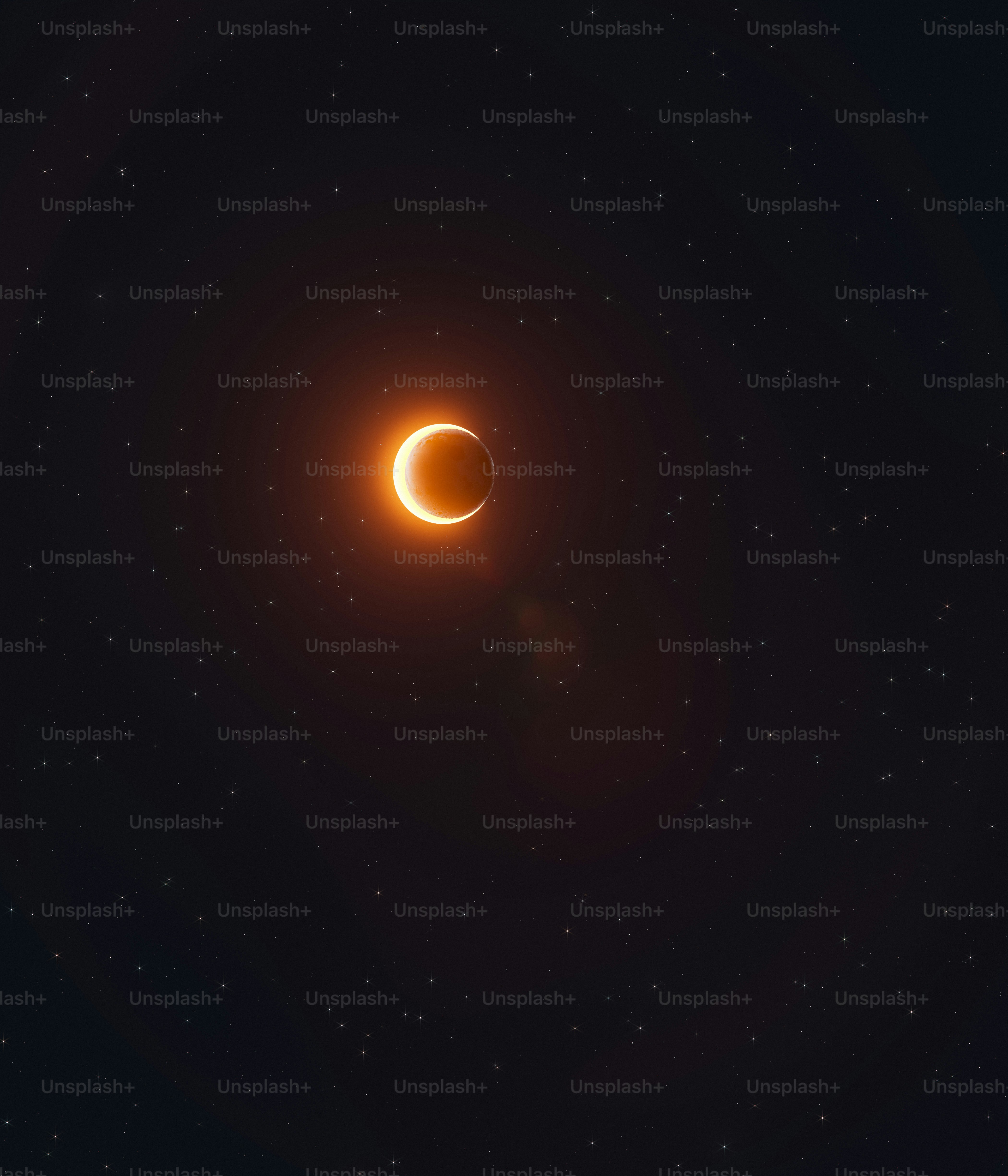 A solar eclipse in the sky with stars photo – Digital image Image on ...