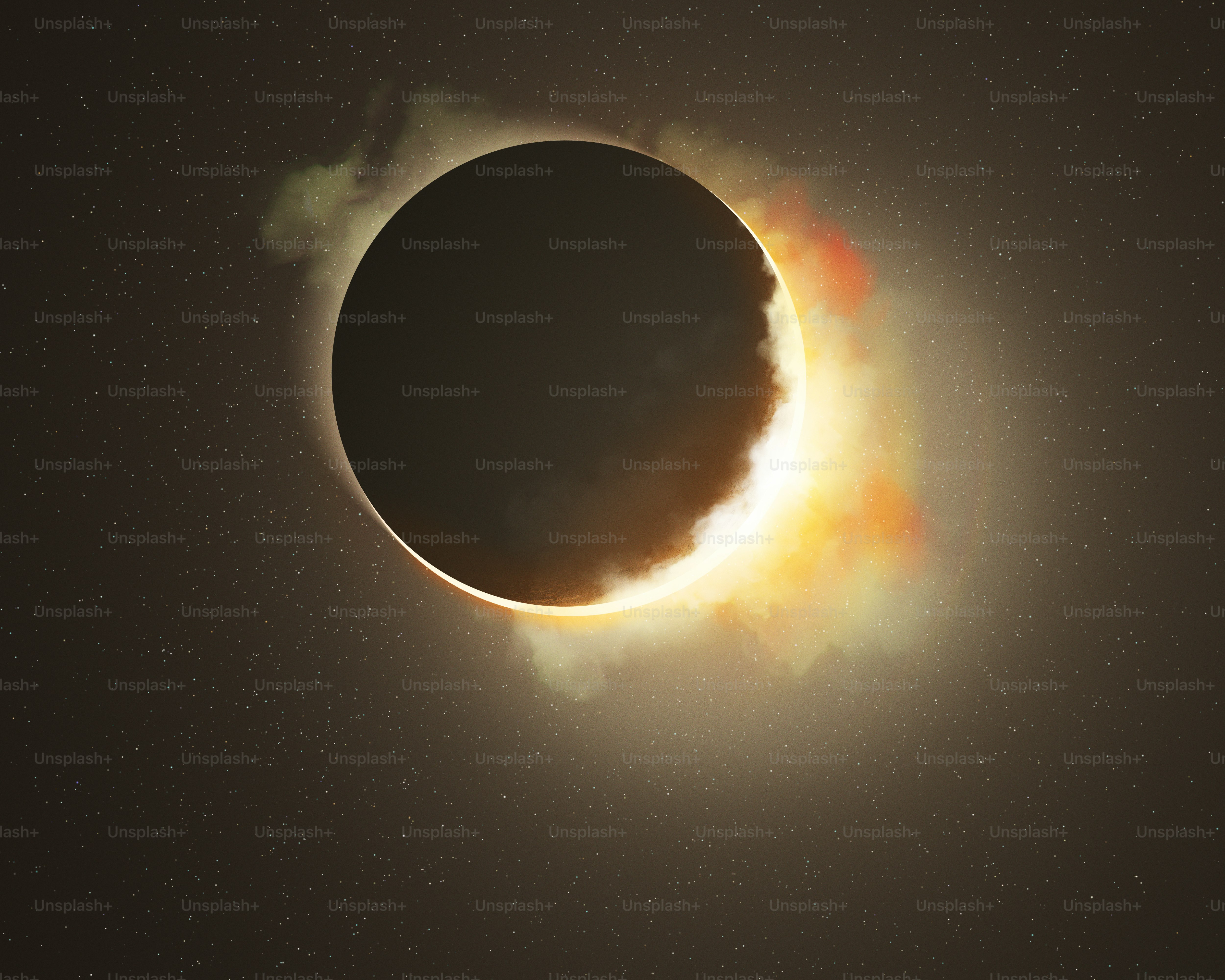 A solar eclipse is seen in this artist's rendering photo – Digital ...