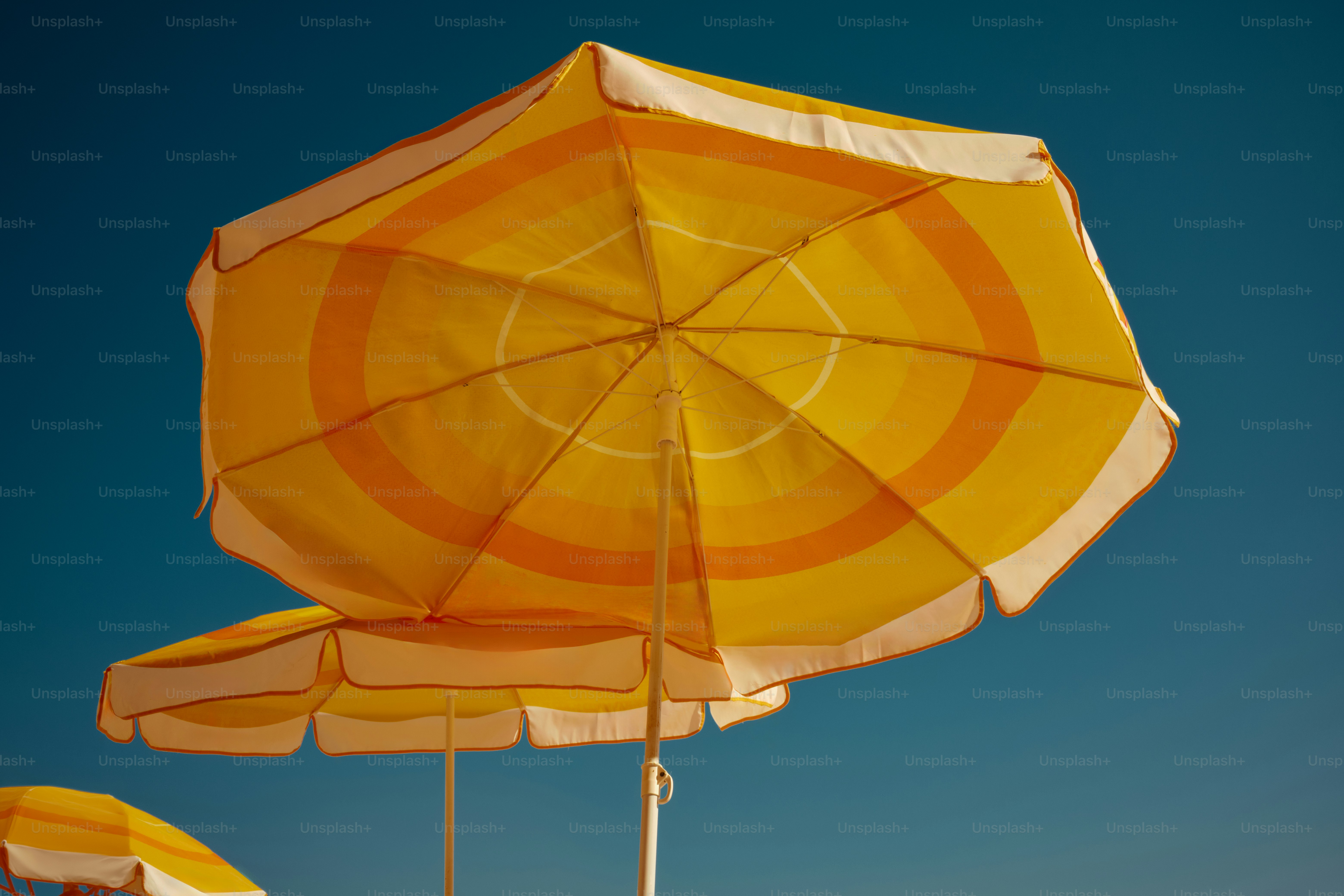 A bunch of chairs and umbrellas on a beach photo – Texture Image on ...