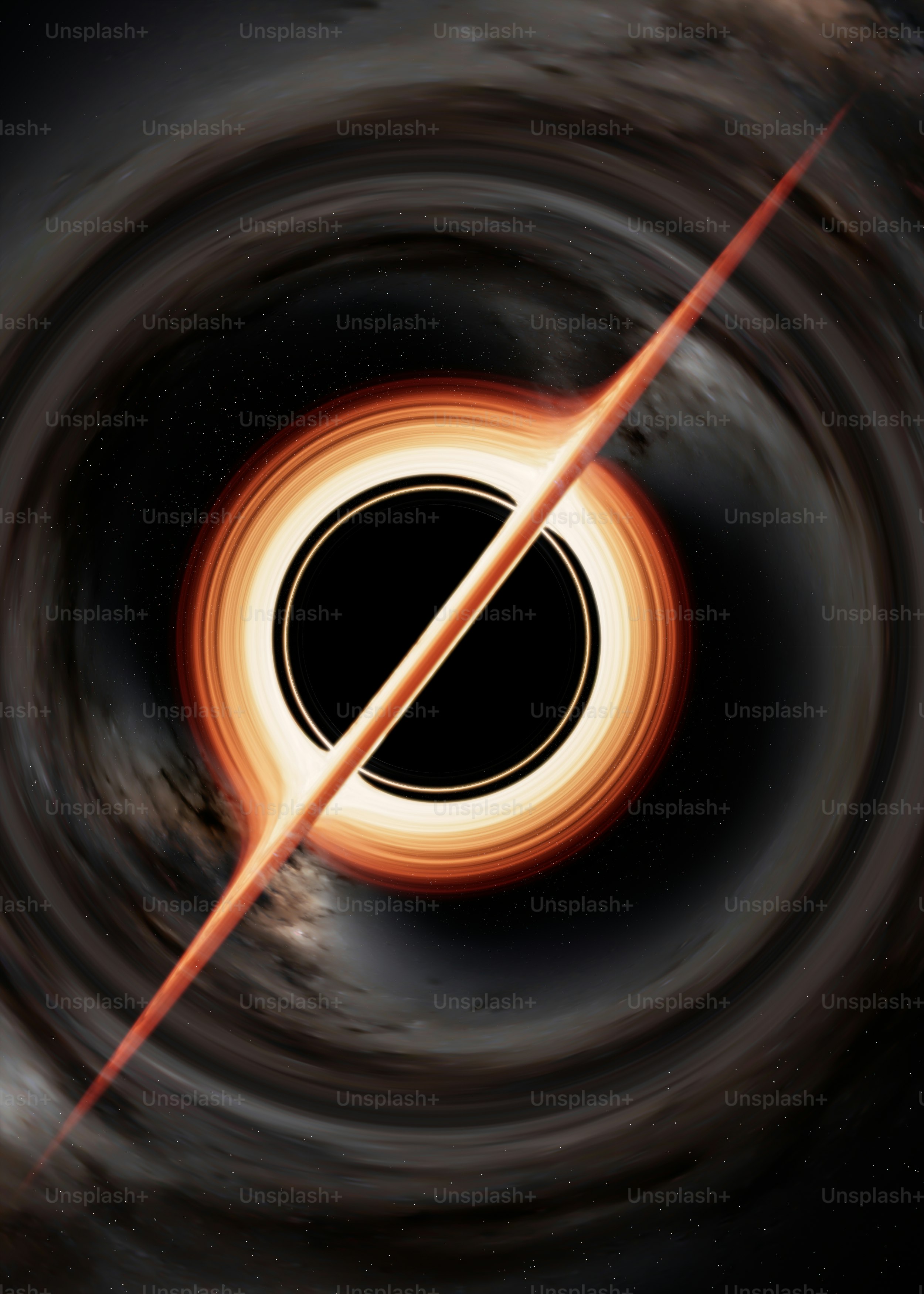 A black hole with a red line going through it photo – Blackhole Image ...