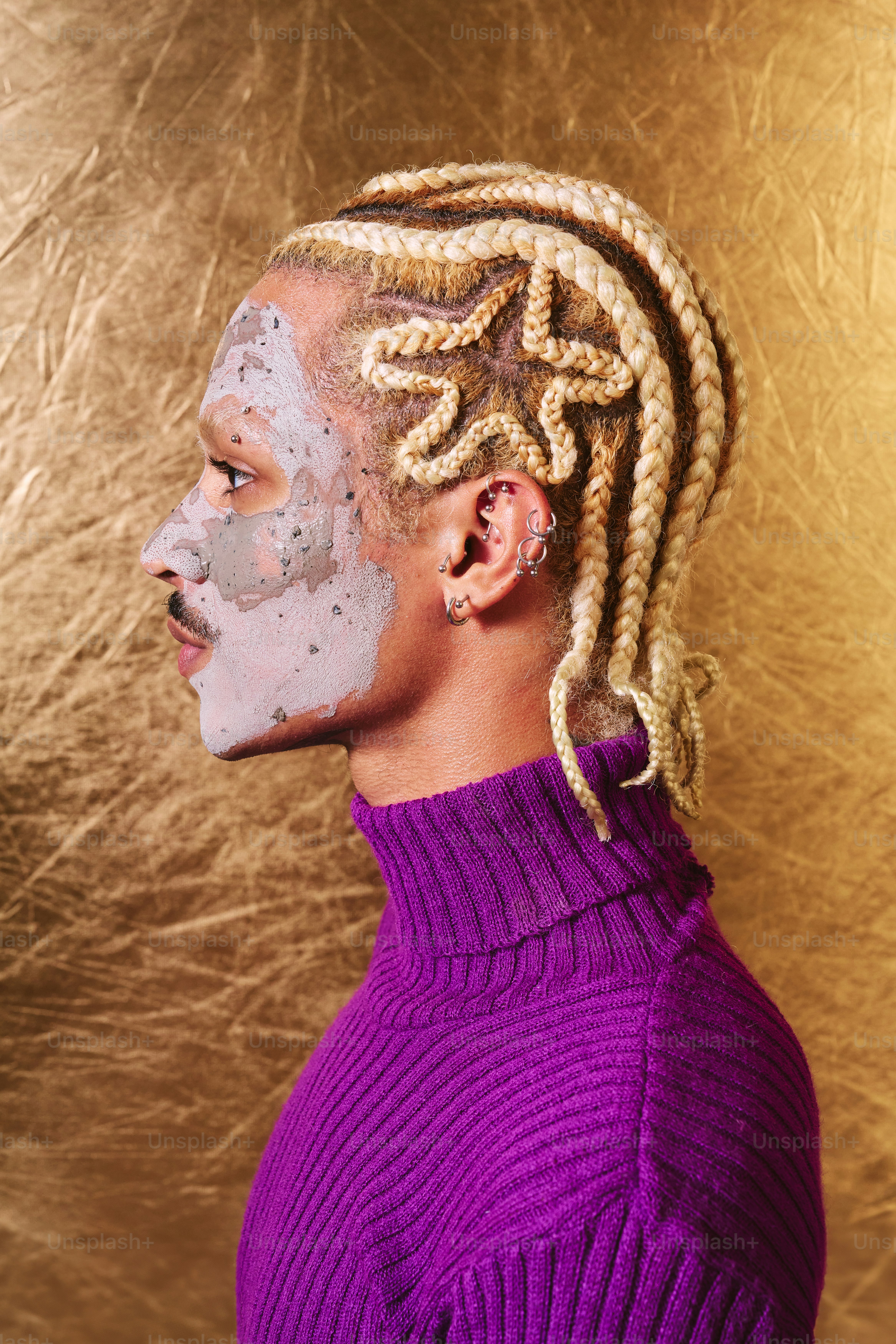 A woman with a white mask on her face photo – Hairstyle Image on Unsplash