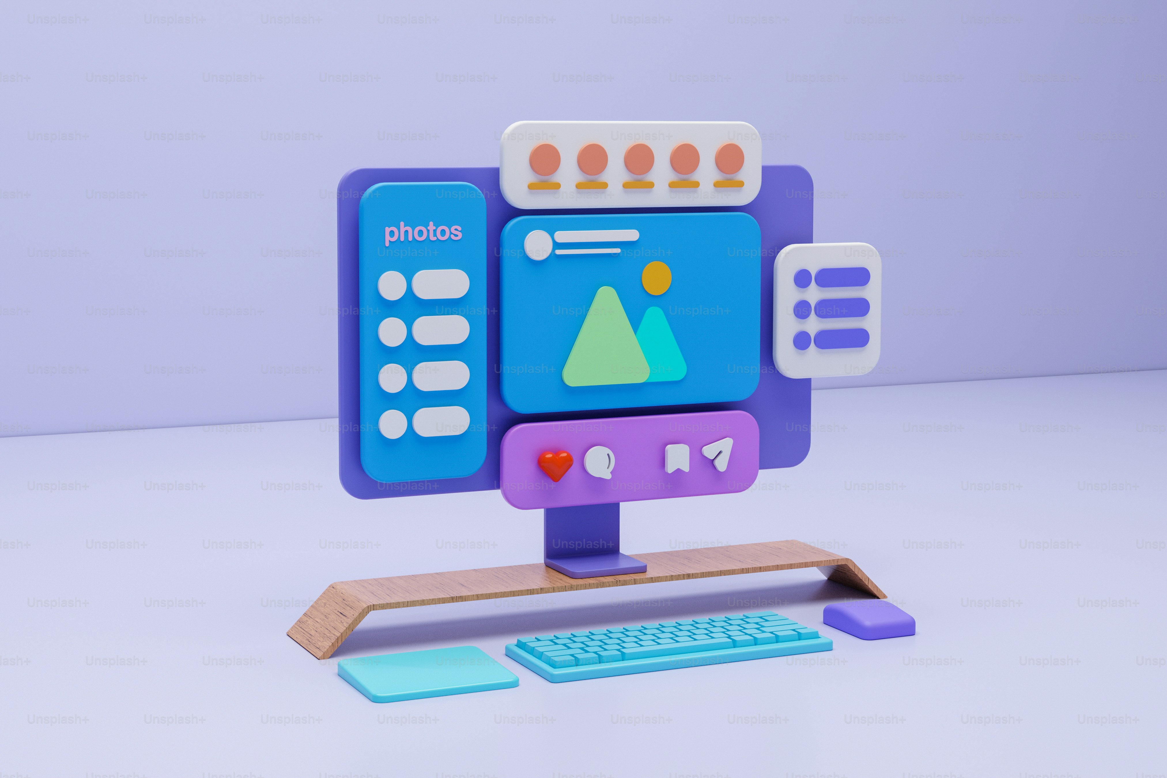 A computer monitor sitting on top of a desk photo – Desktop Image on ...