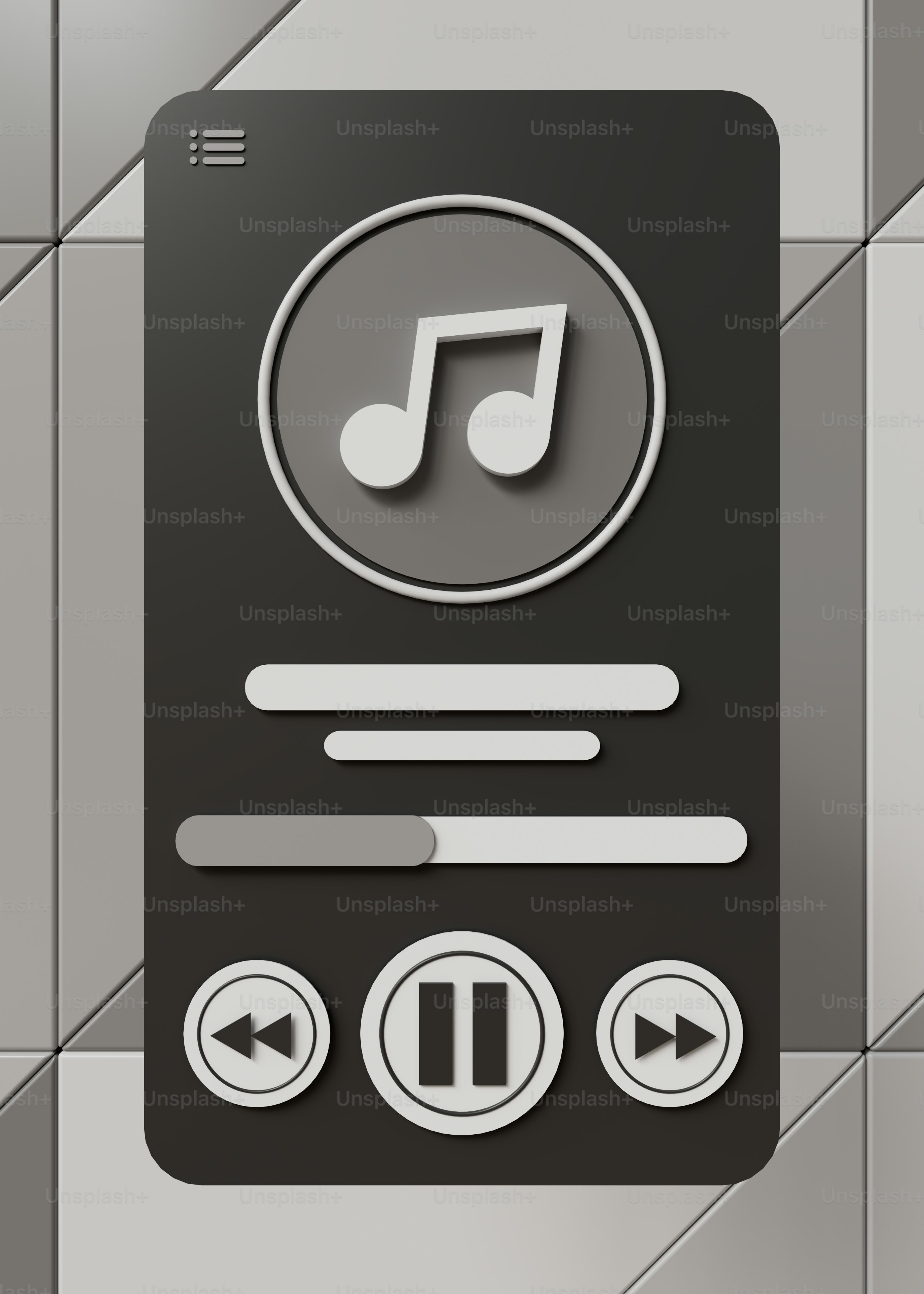 A black and white picture of a music player photo – Mockup Image on ...
