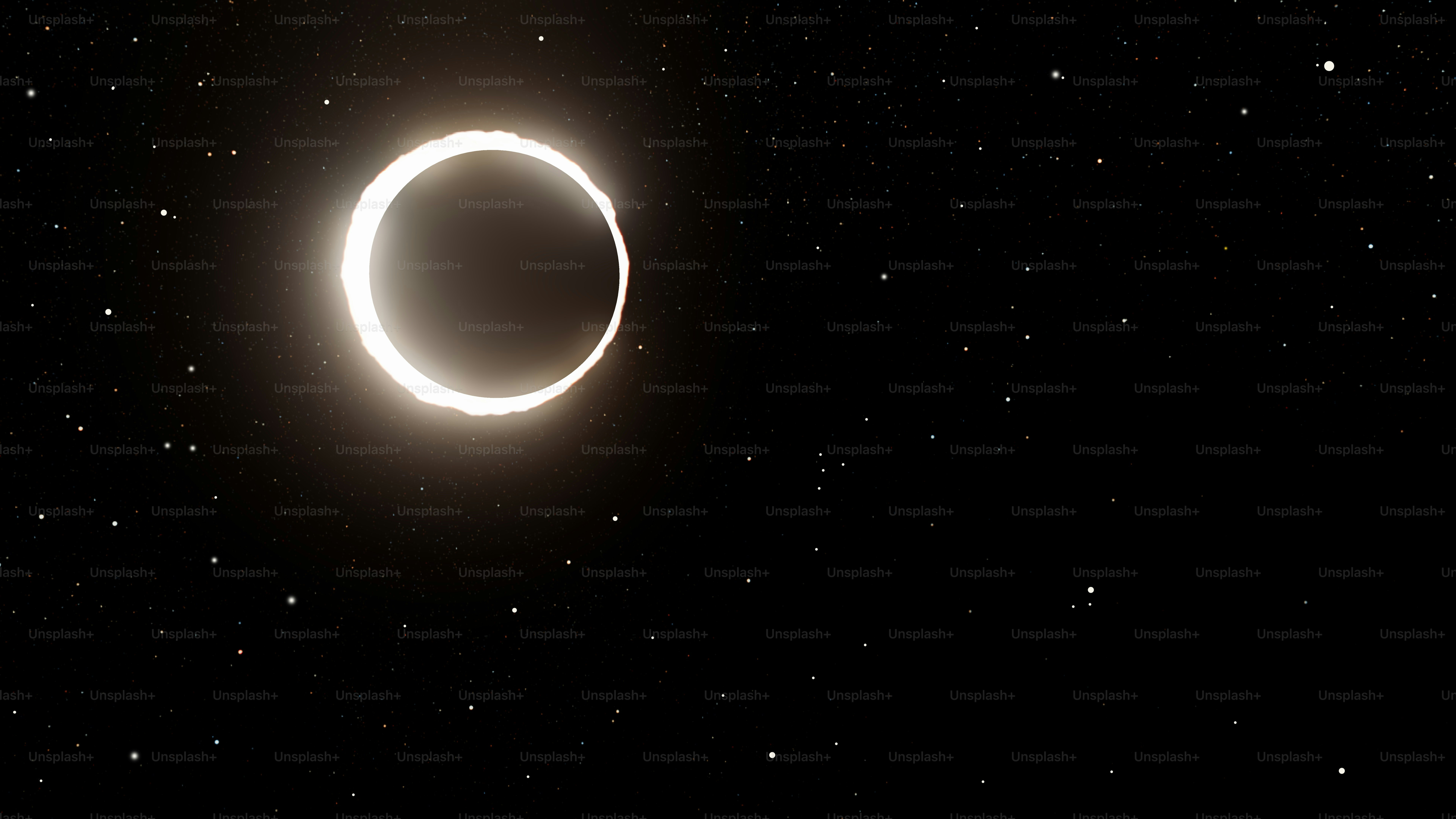 A solar eclipse is seen in the night sky photo – 3d render Image on ...