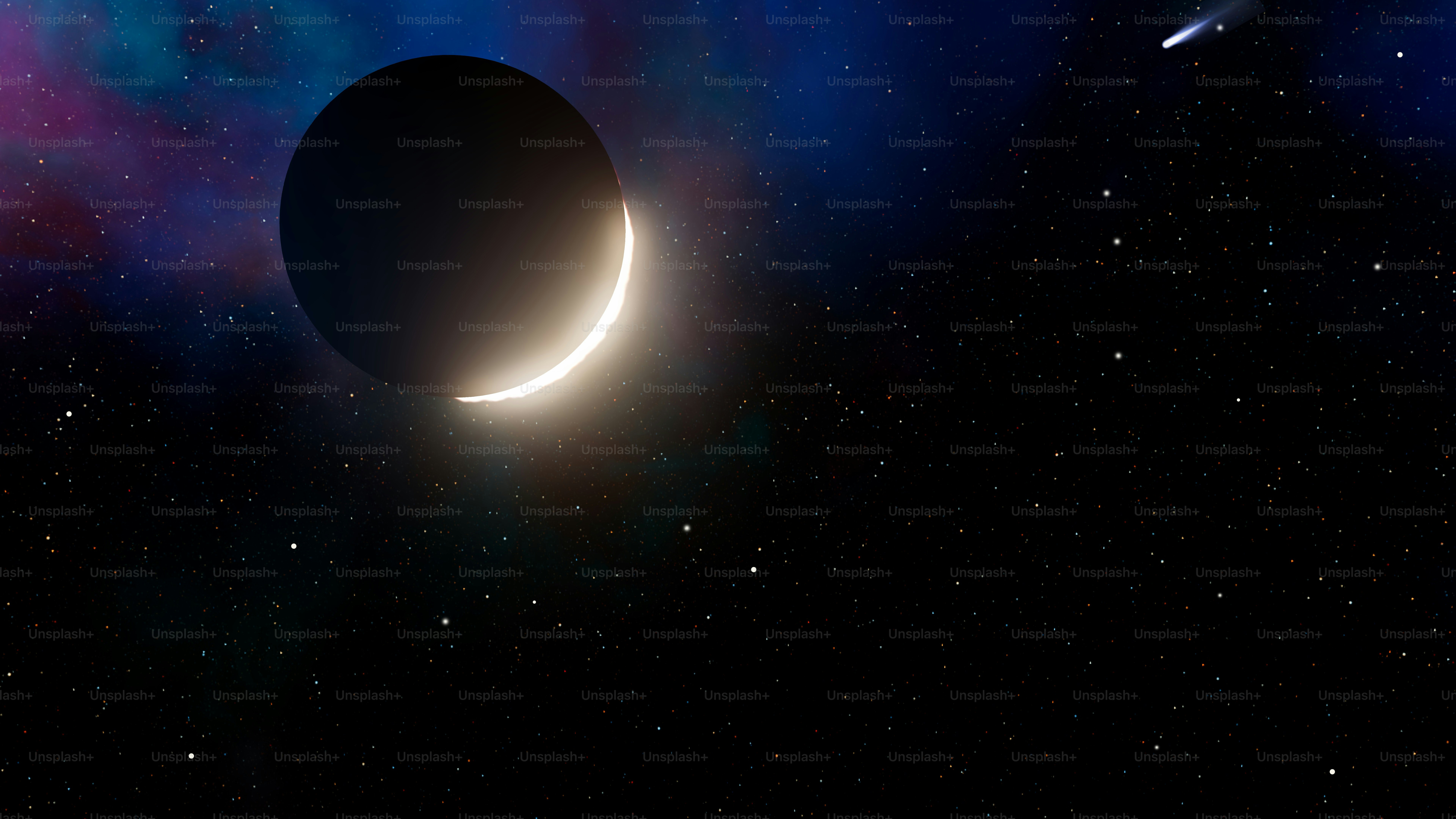 An artist's impression of a solar eclipse in the sky photo – Render ...